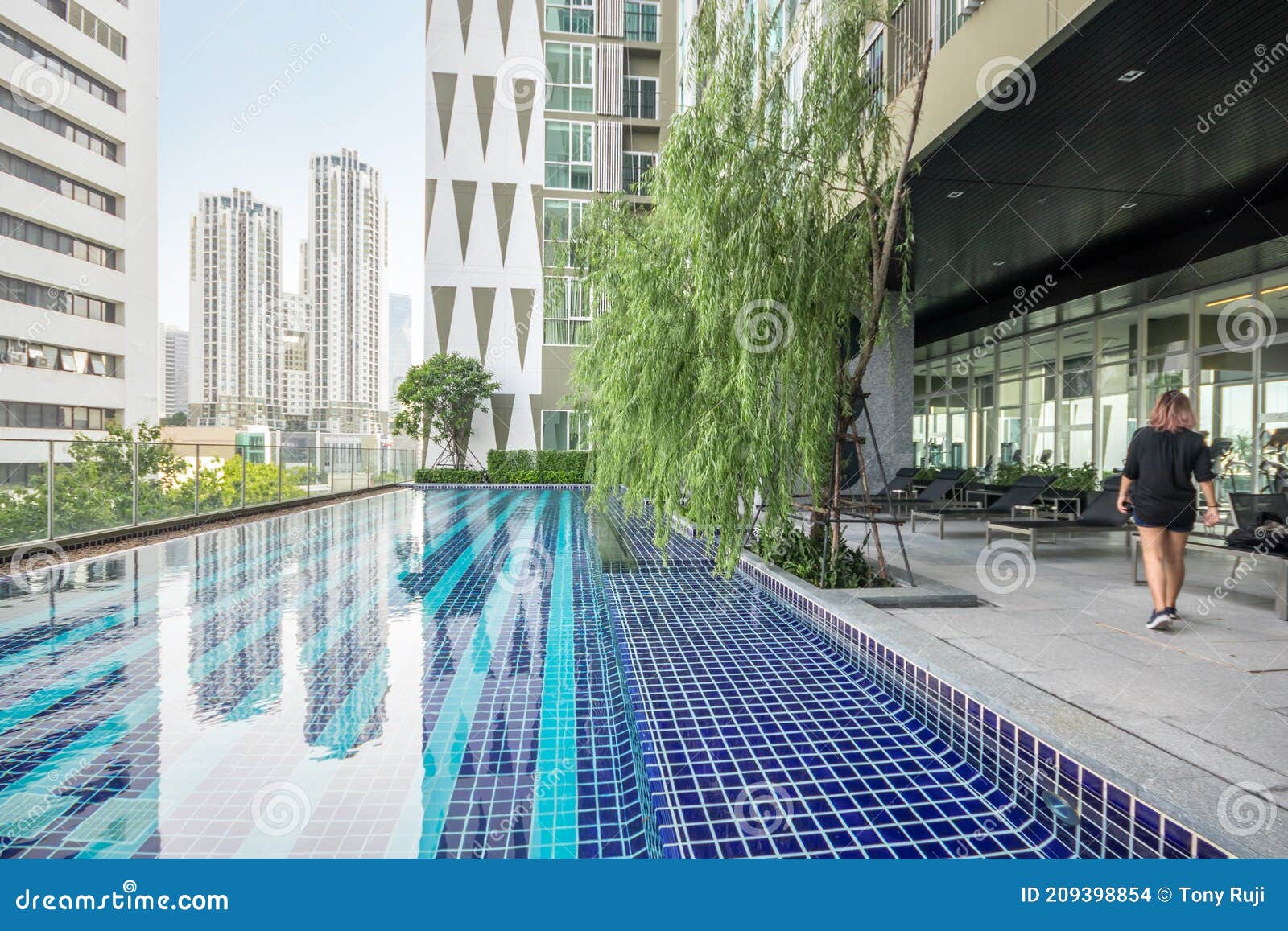 Swimming Pool on Top Building Editorial Stock Image - Image of ...