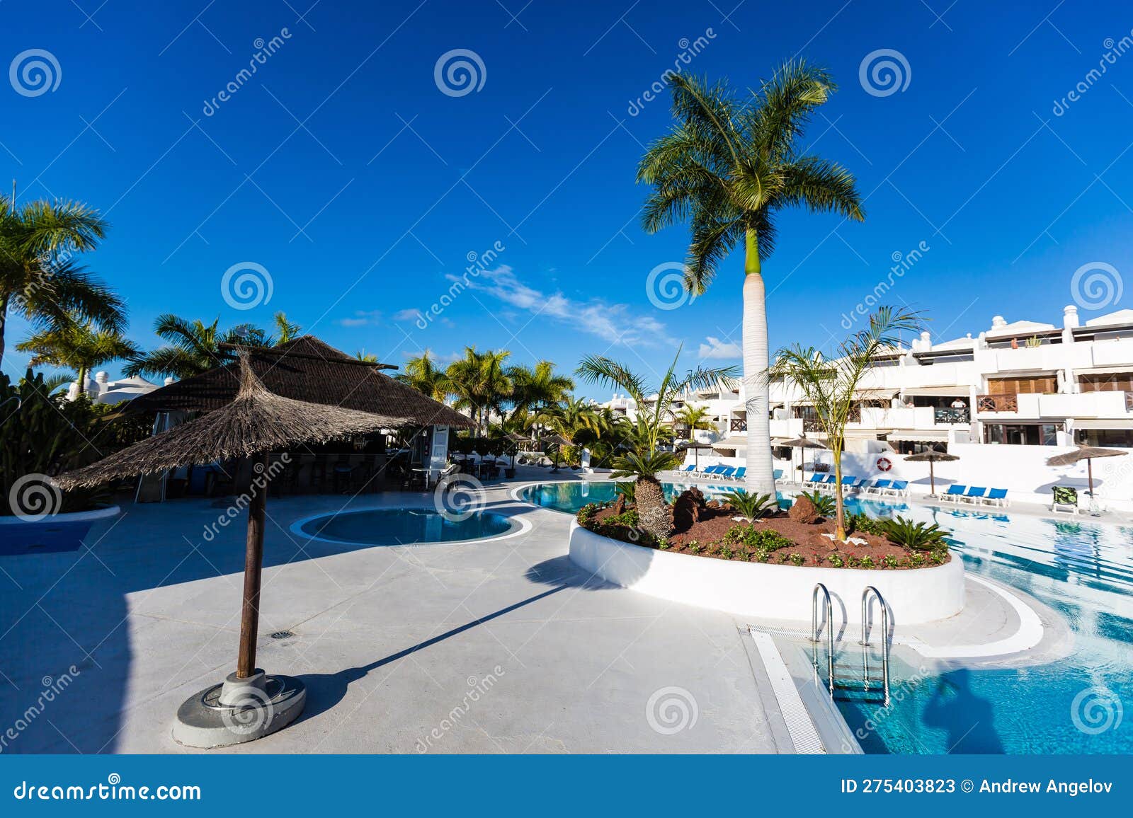 Swimming Pool on Top of Roof Deck Building. Stock Image - Image of ...