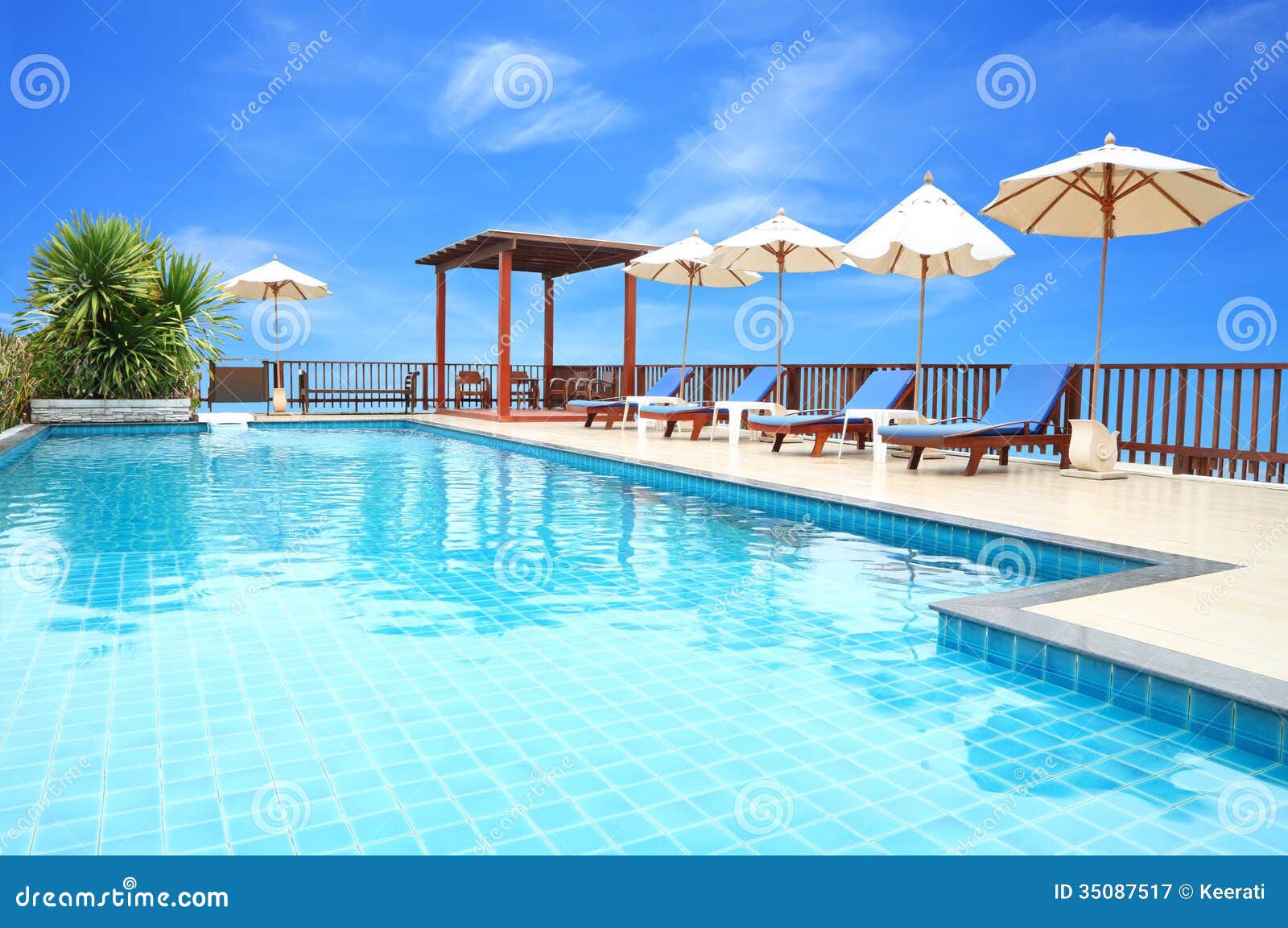 Swimming Pool on Top of Roof Deck Stock Image - Image of exterior ...