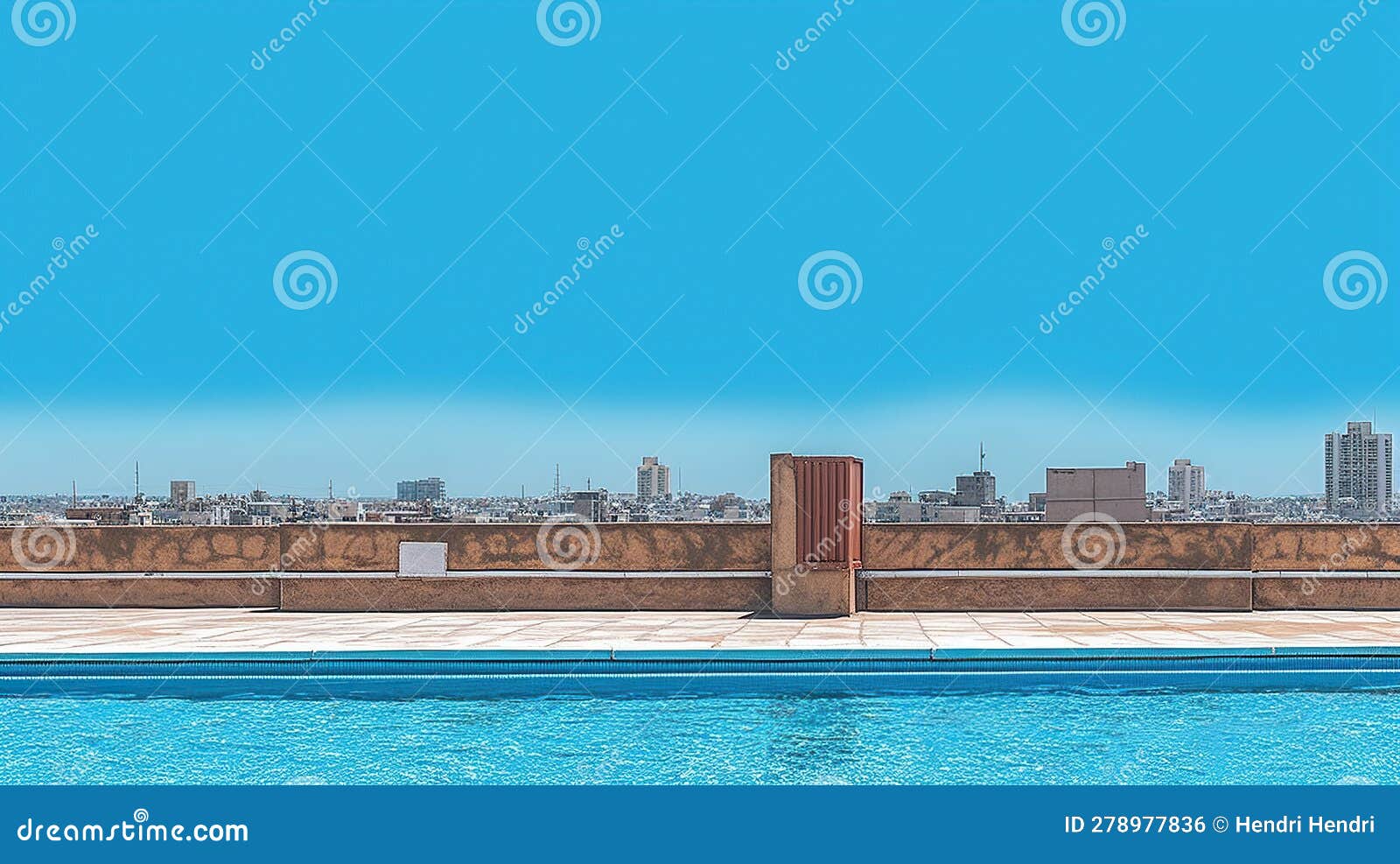 Swimming Pool on Top of Roof Deck Building. Generative Ai Stock Photo ...