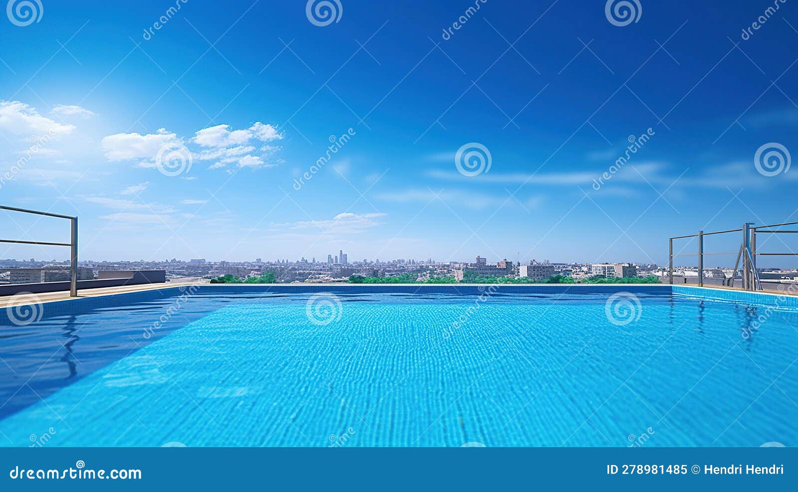 Swimming Pool on Top of Roof Deck Building. Generative Ai Stock ...