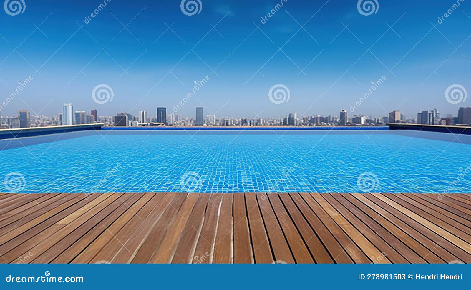 Swimming Pool on Top of Roof Deck Building. Generative Ai Stock ...