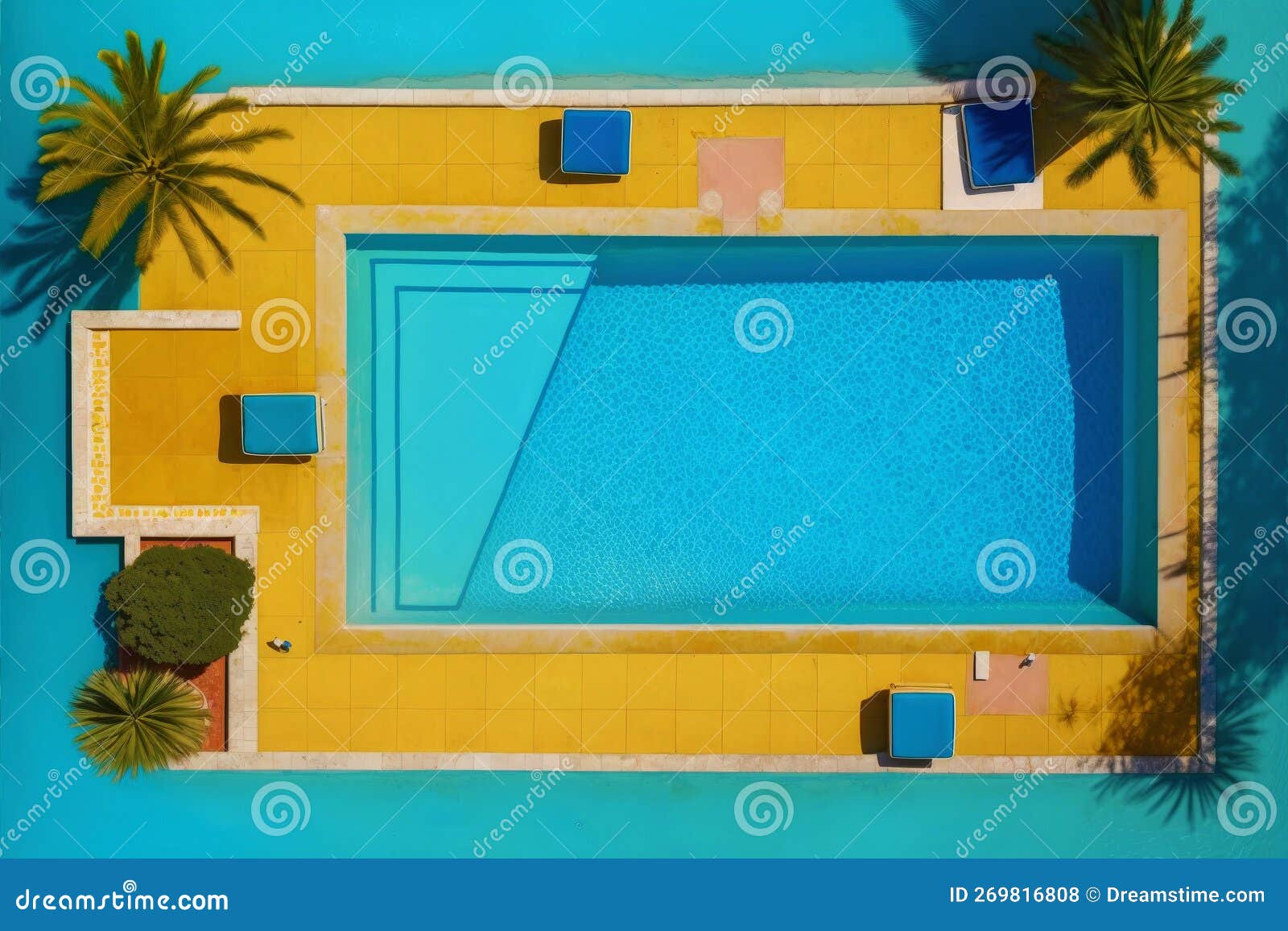 Swimming Pool Top View. Created with Generative AI Technology Stock ...
