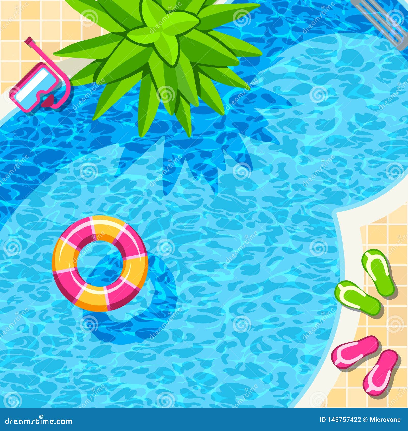 Swimming Pool Top View for Relax Vector Background Stock Vector ...