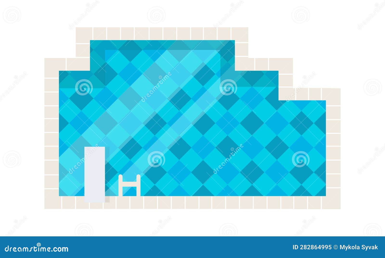 Swimming Pool Top View stock vector. Illustration of texture - 282864995