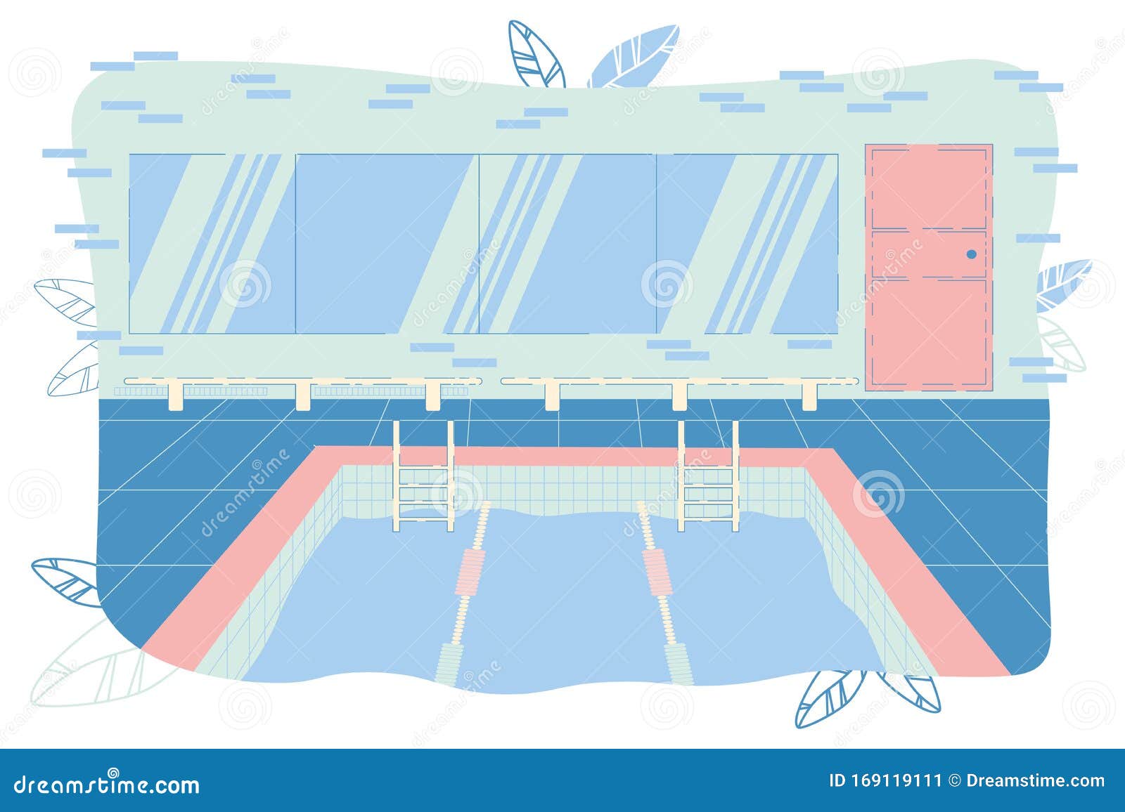 Swimming Pool with Track Field for Competition Stock Illustration ...