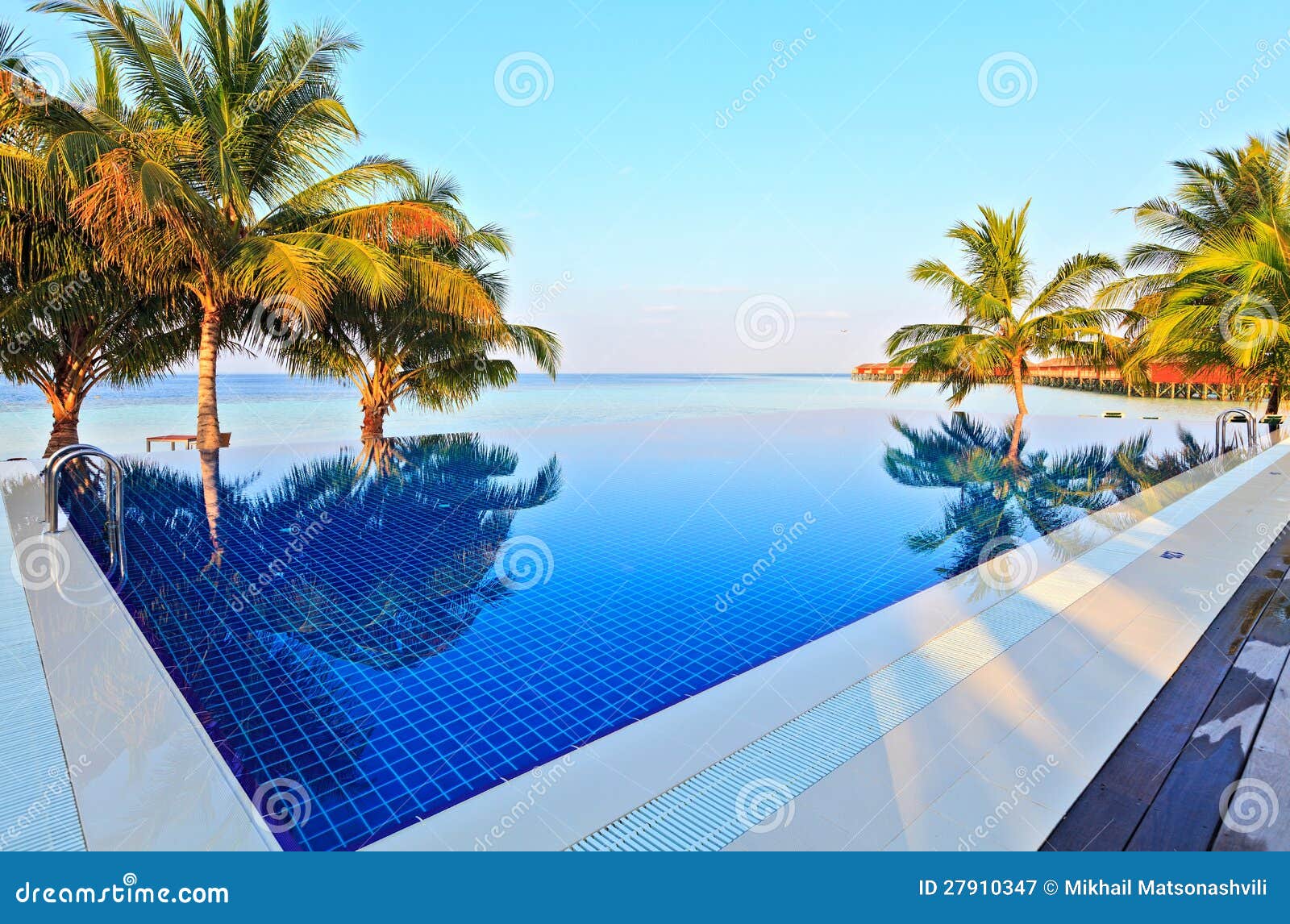 Swimming Pool in a Tropical Hotel Stock Image - Image of luxury ...