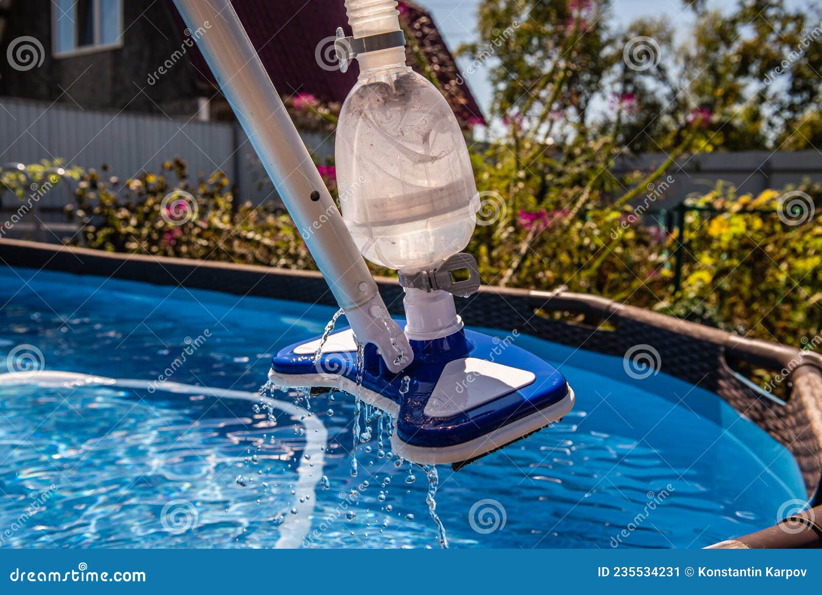 Swimming Pool Vacuum Cleaner. Cleaning Equipment for Small Pools Stock ...