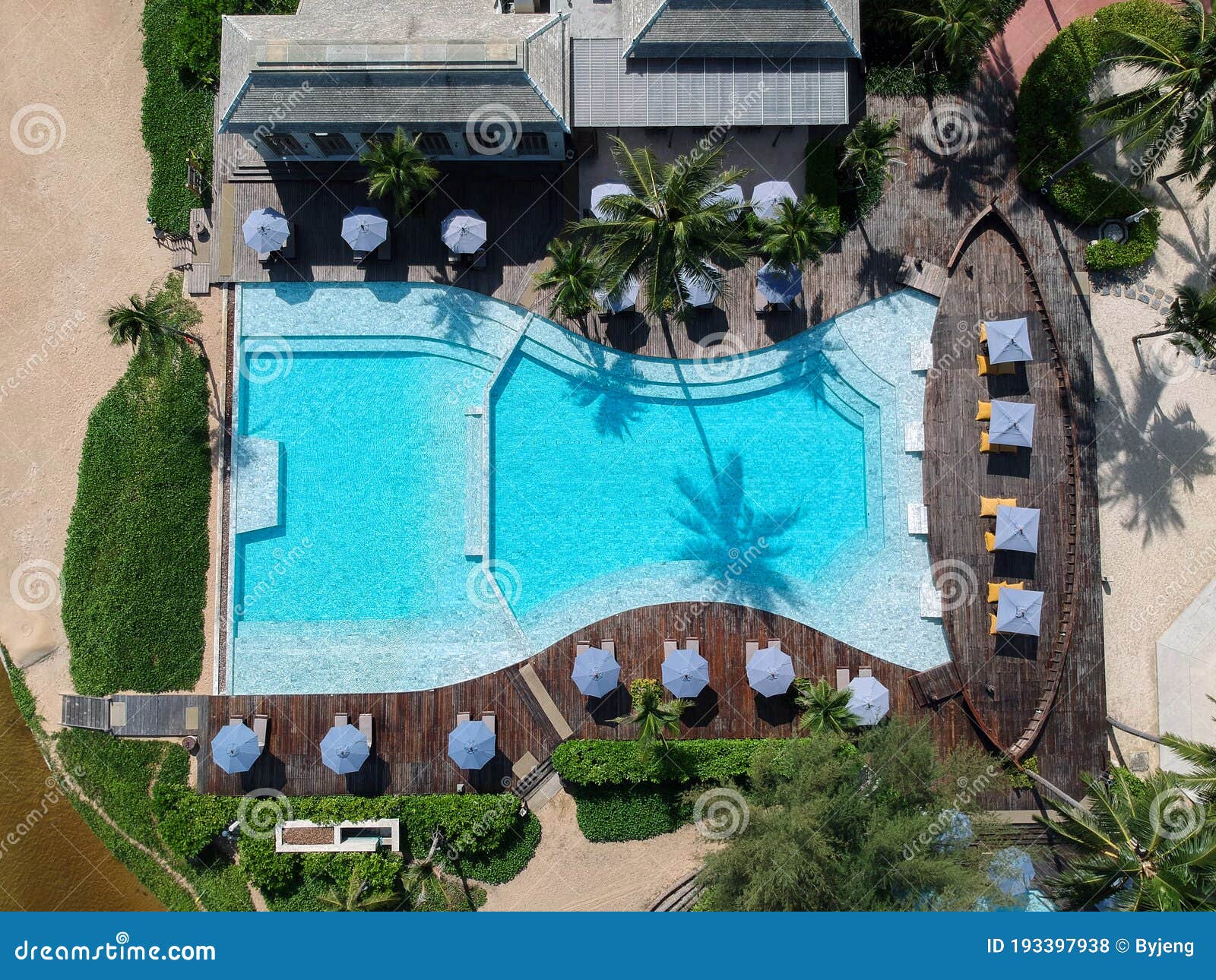 Top view of Swimming pool stock photo. Image of outdoor - 193397938