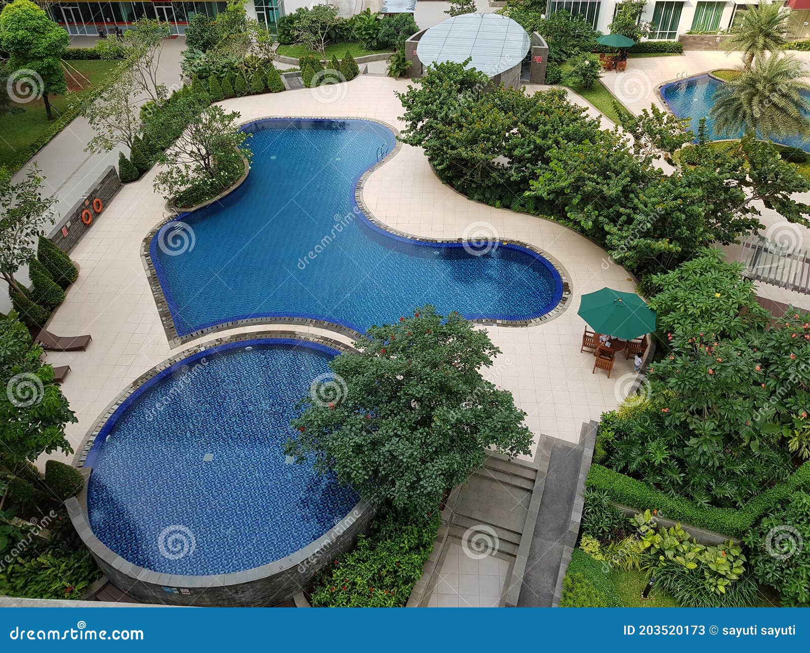 Swimming pool view stock image. Image of view, waters - 203520173