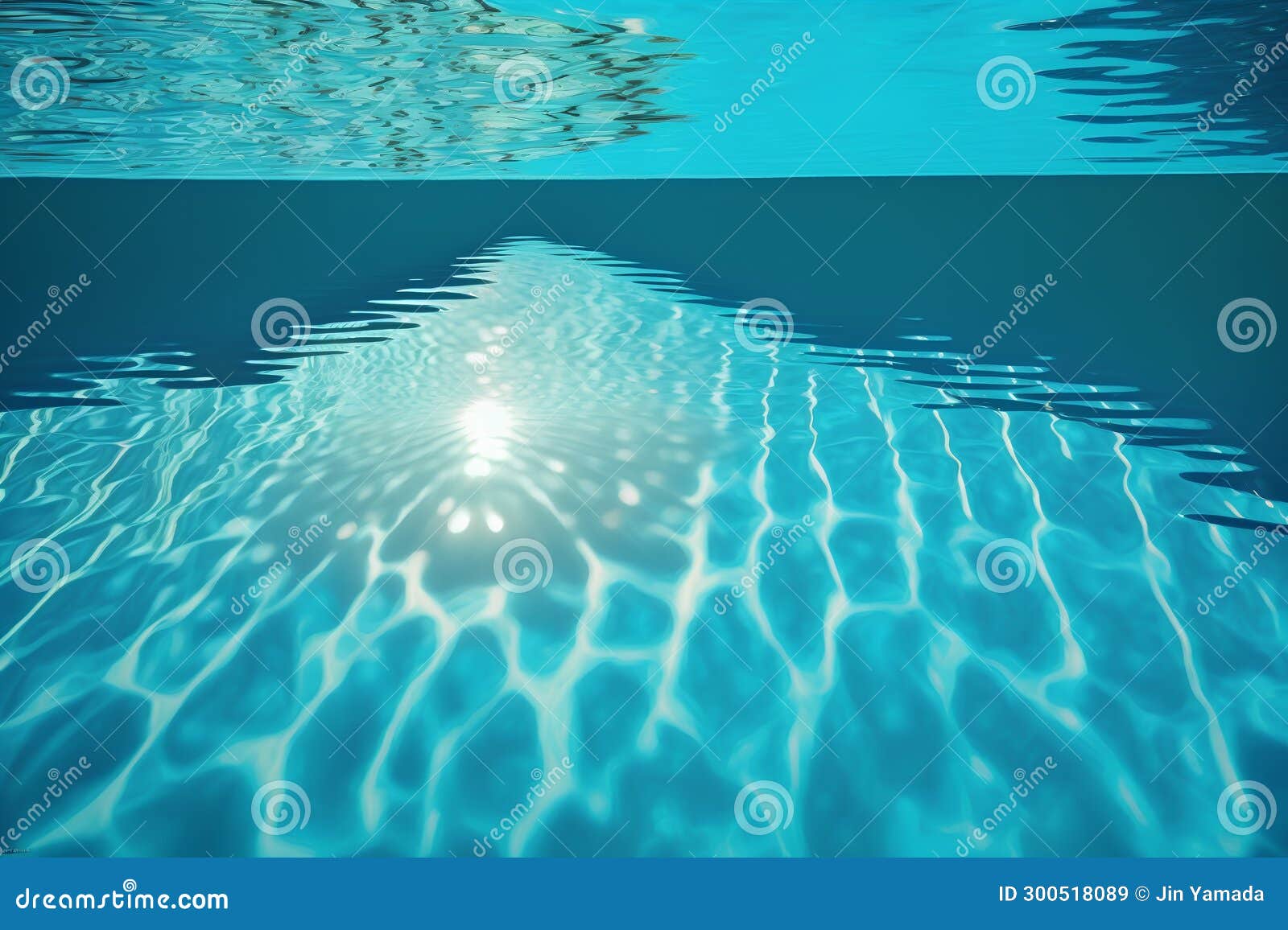 Swimming Pool Water Surface with Sun Reflection, 3d Render Illustration ...