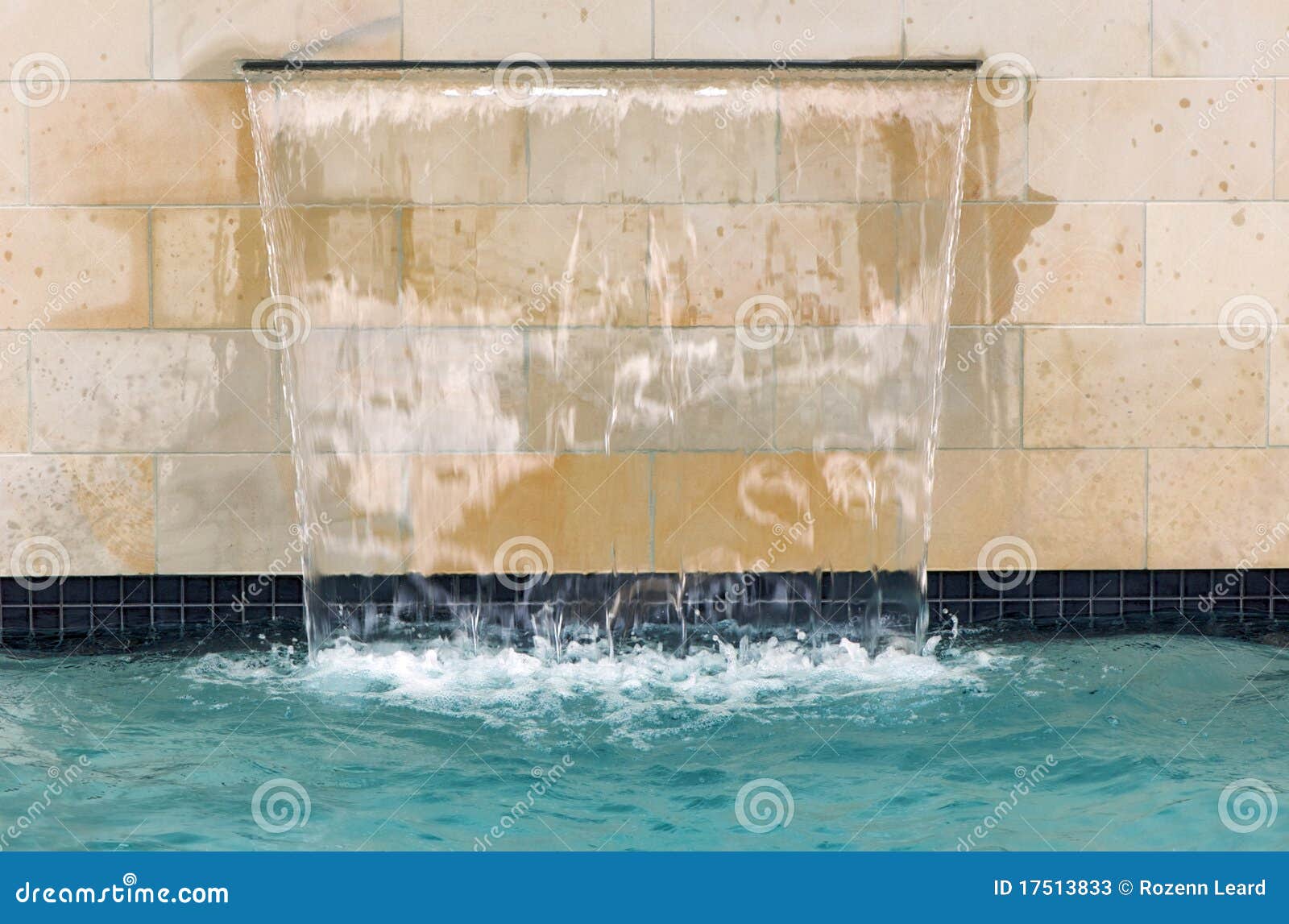 Swimming Pool Waterfall stock image. Image of decoration - 17513833