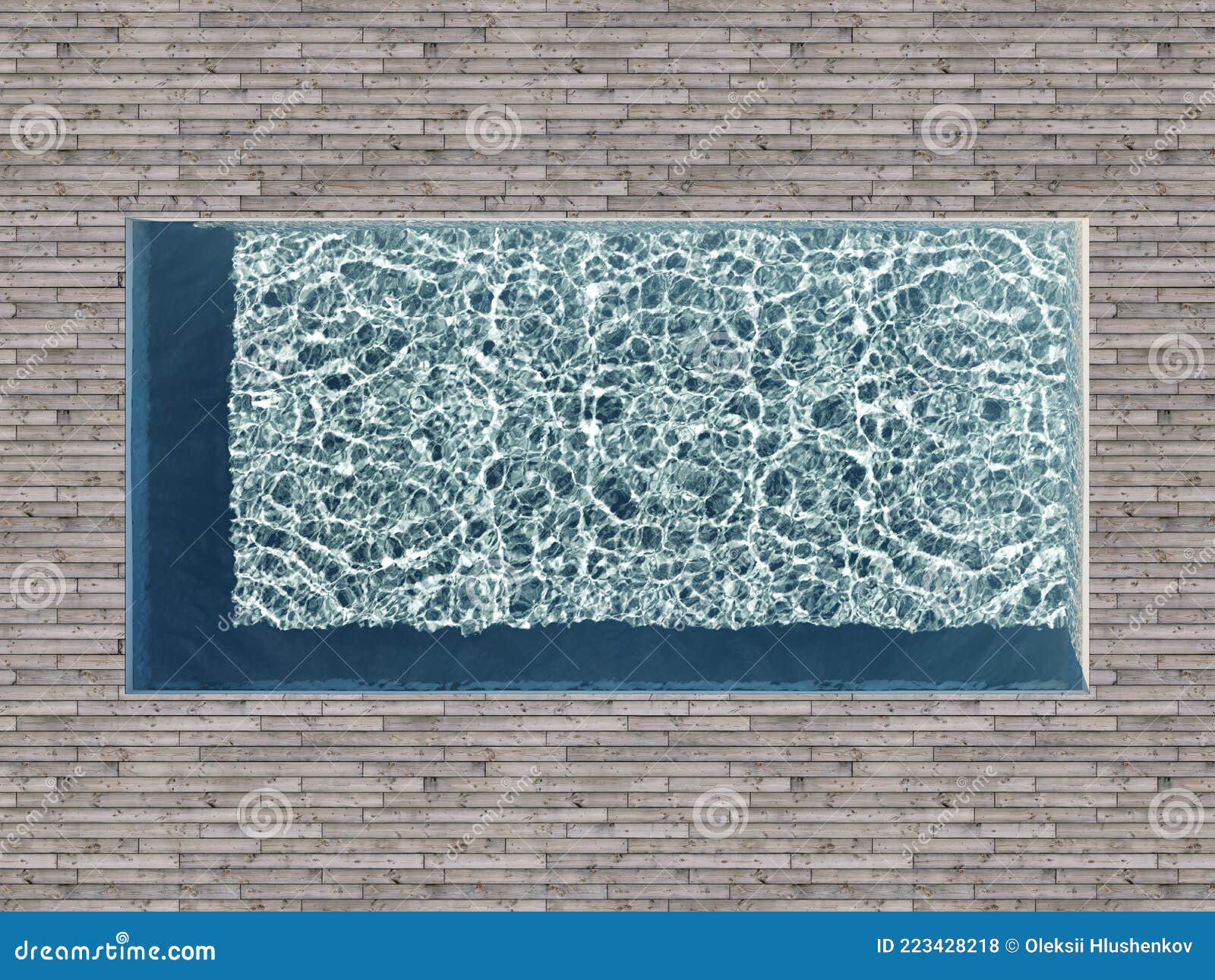 Swimming Pool with Wooden Deck Stock Illustration - Illustration of ...