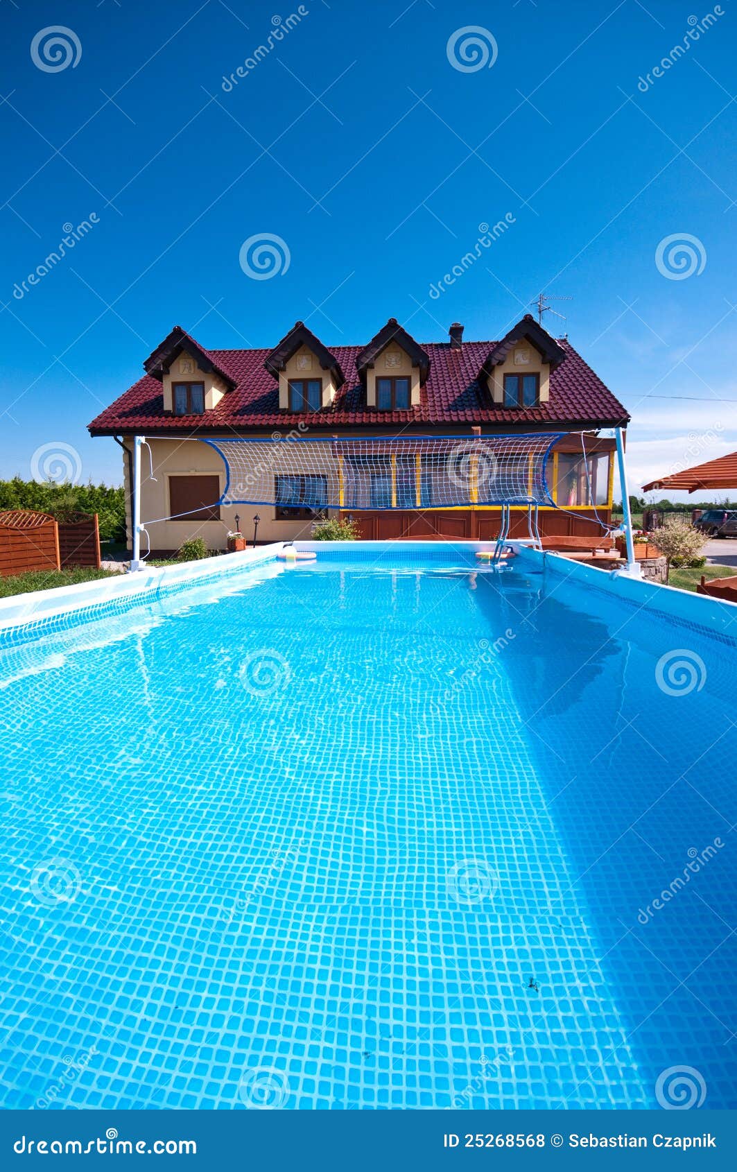 Swimming pool in the yard stock photo. Image of pools - 25268568
