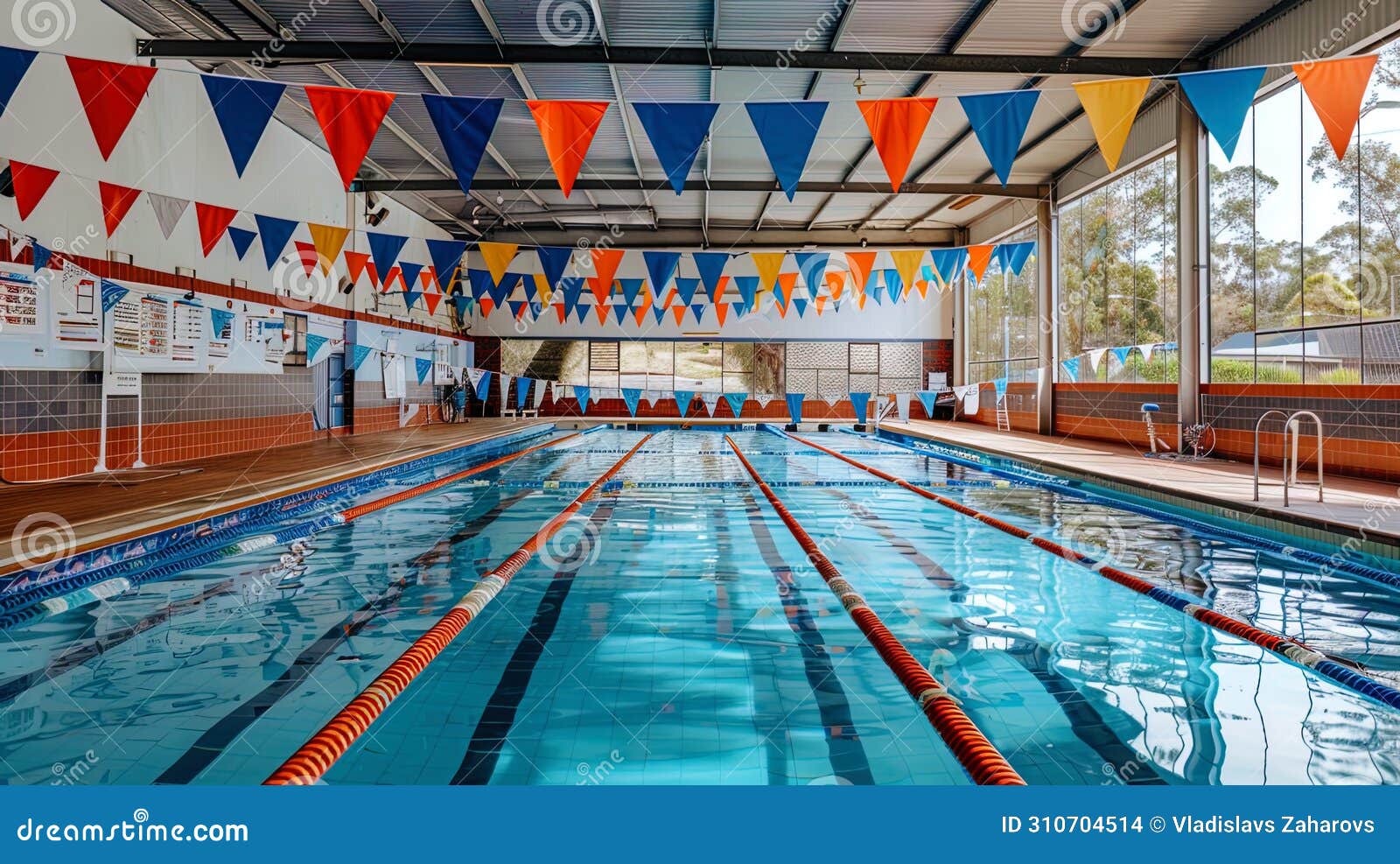 Swimming Pools with Clean Water and Separated Paths, Where Swimmers ...