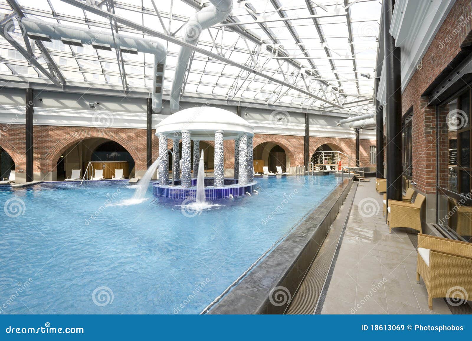 Swimming Pools in a Spa Hotel Stock Image - Image of blue, indoor: 18613069