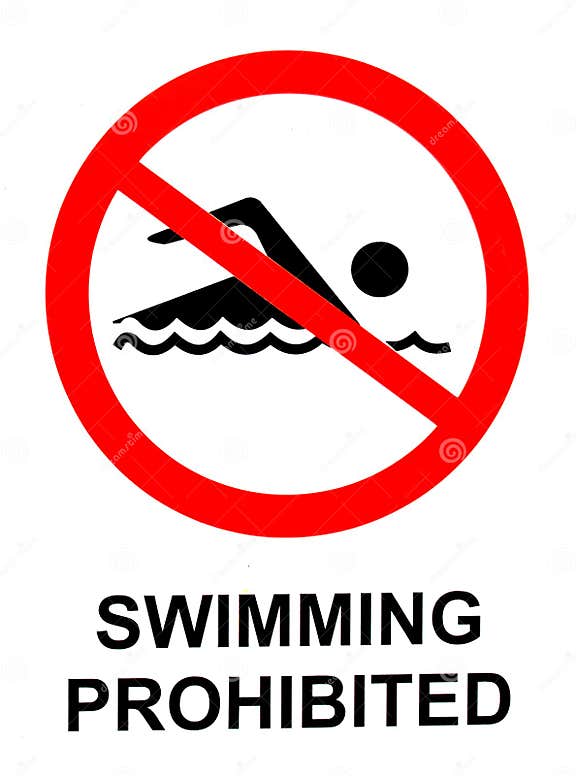 Swimming Prohibited Sign stock illustration. Illustration of holidays ...