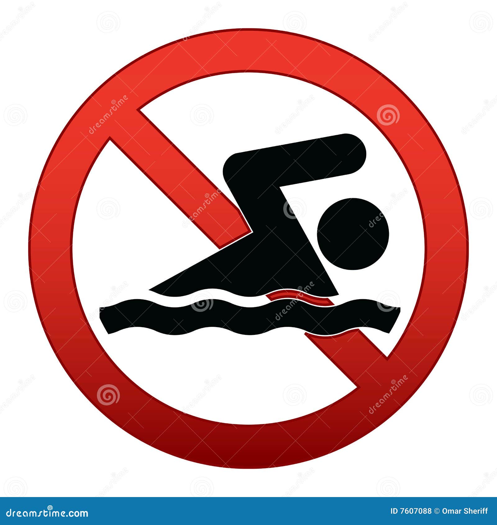 Swimming prohibited sign stock illustration. Illustration of stop - 7607088
