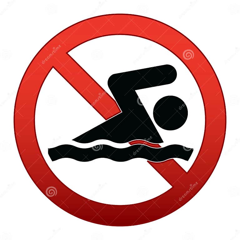 Swimming prohibited sign stock illustration. Illustration of stop - 7607088