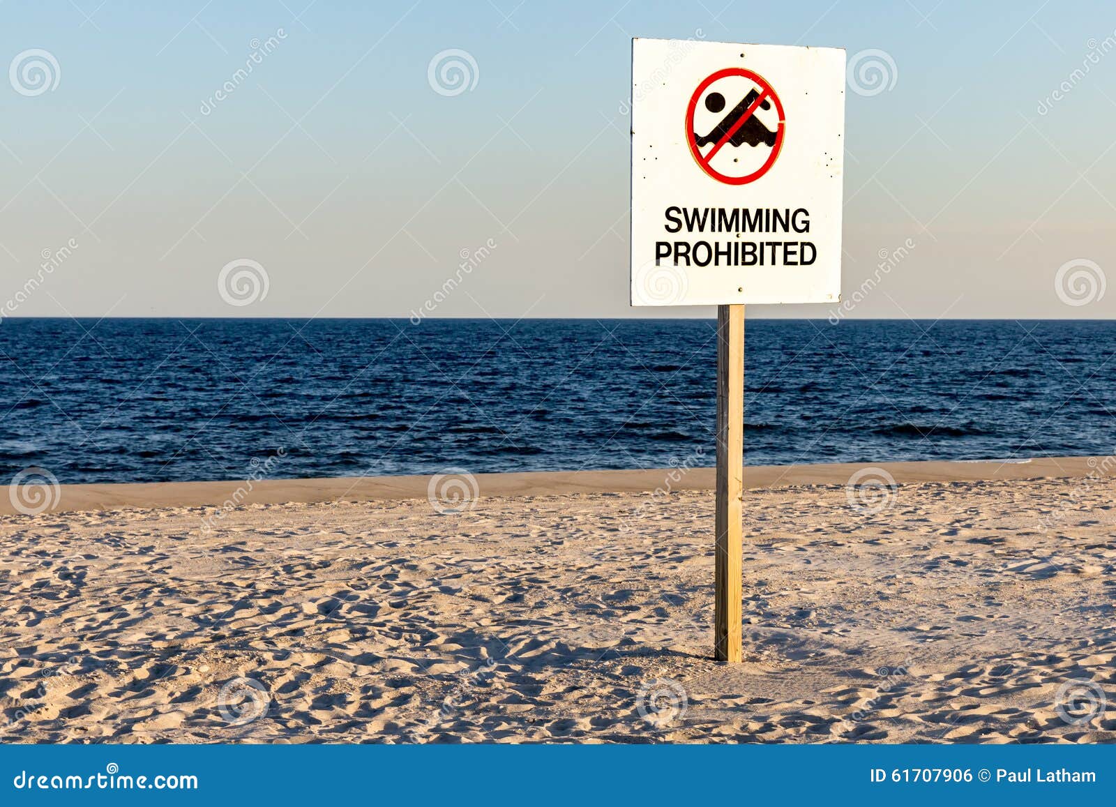 Swimming Prohibited Wading Prohibited Lake Sign Stock Image ...