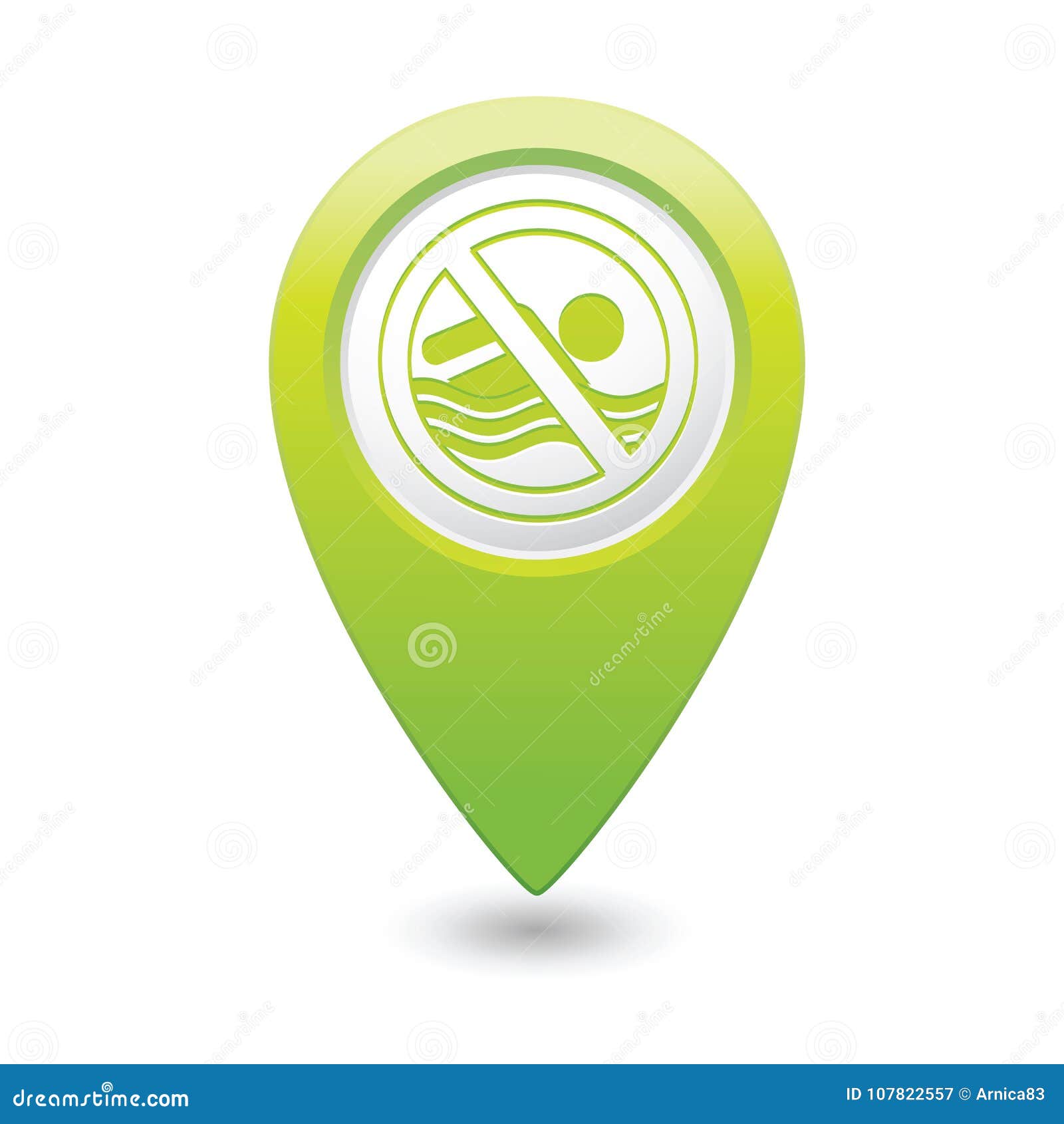 Swimming Prohibited Sign on Map Pointer Stock Vector - Illustration of ...