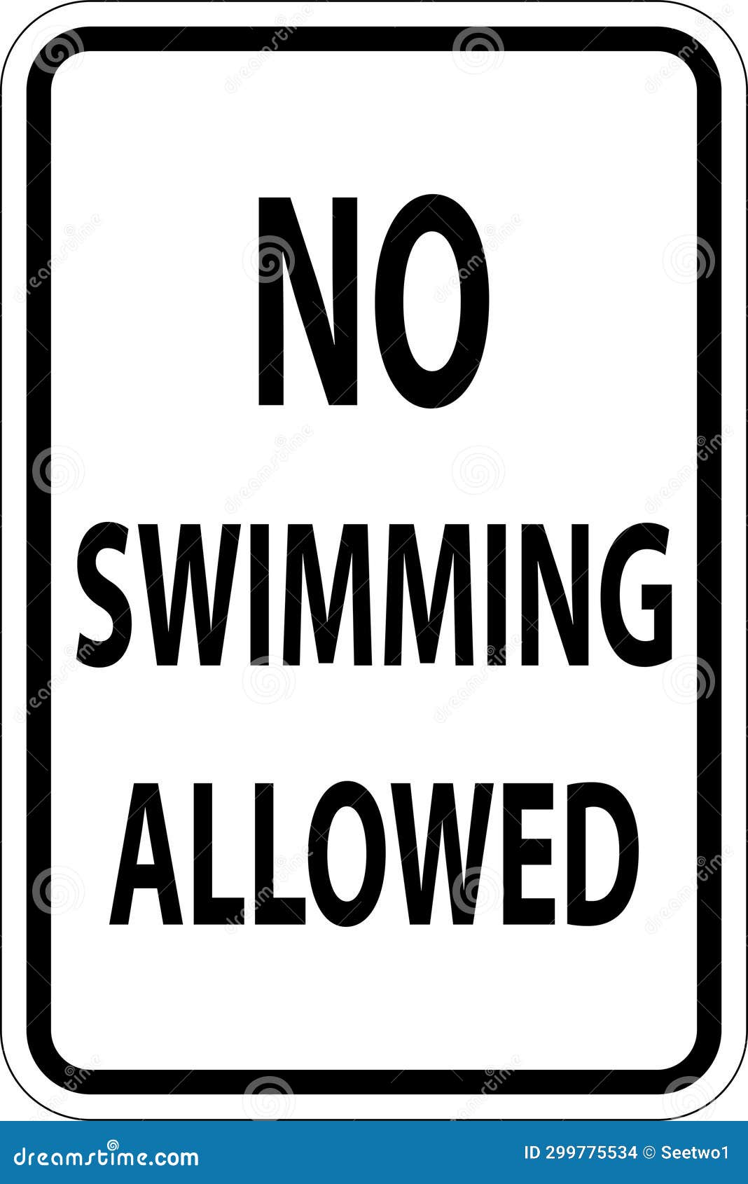 Swimming Prohibited Sign, No Swimming Allowed Stock Vector ...