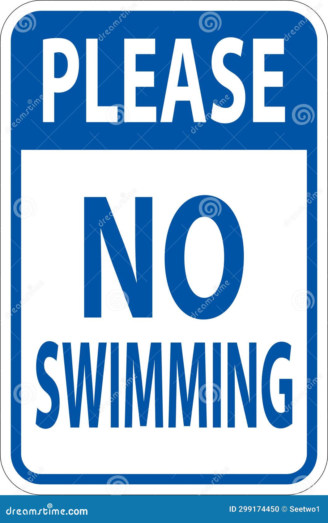 Swimming Prohibited Sign, Please No Swimming Stock Vector ...