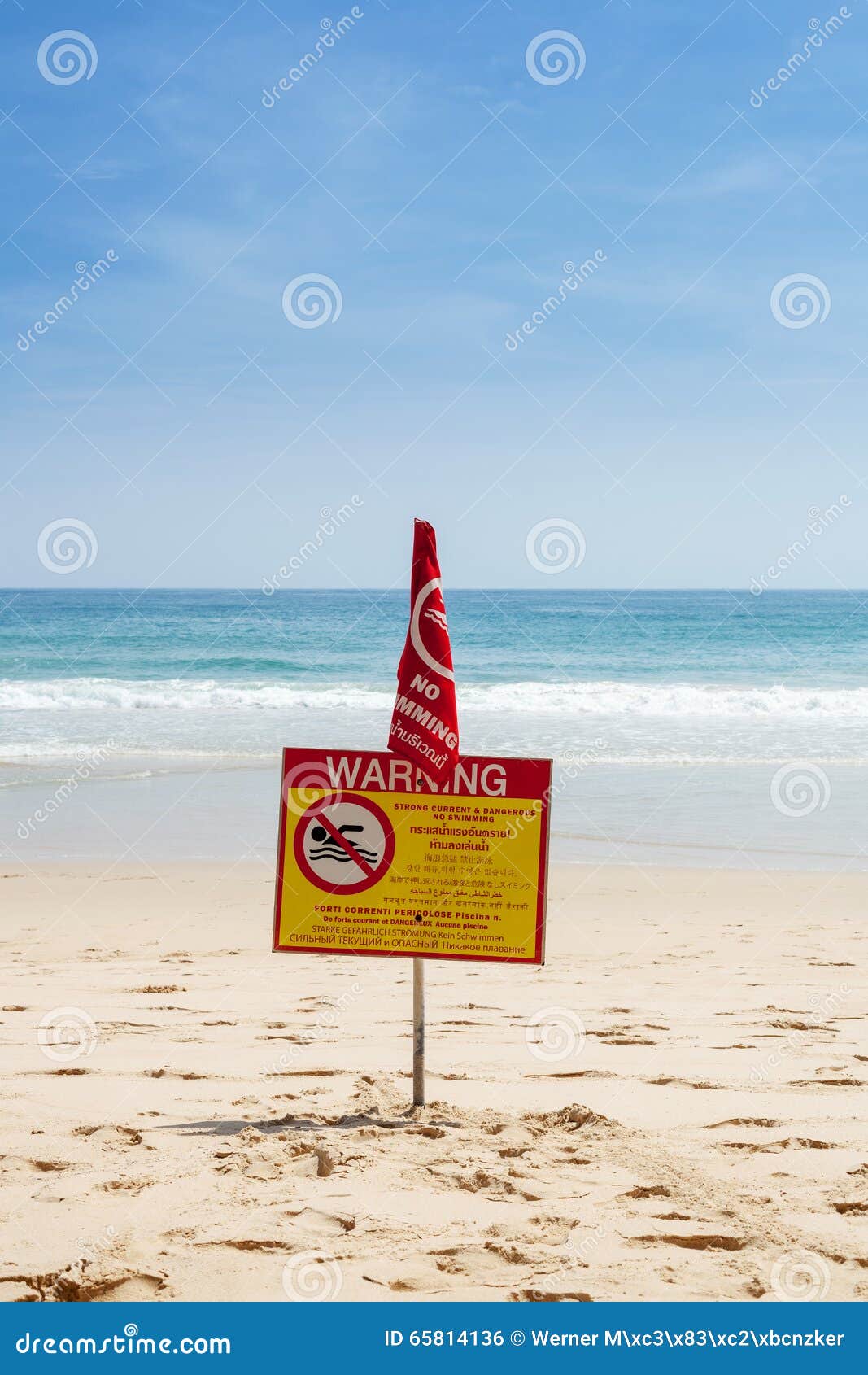 Swimming prohibited stock photo. Image of flag, security - 65814136