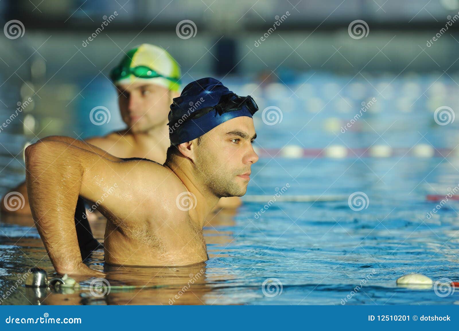 Swimming race winner stock image. Image of exercise, blue - 12510201