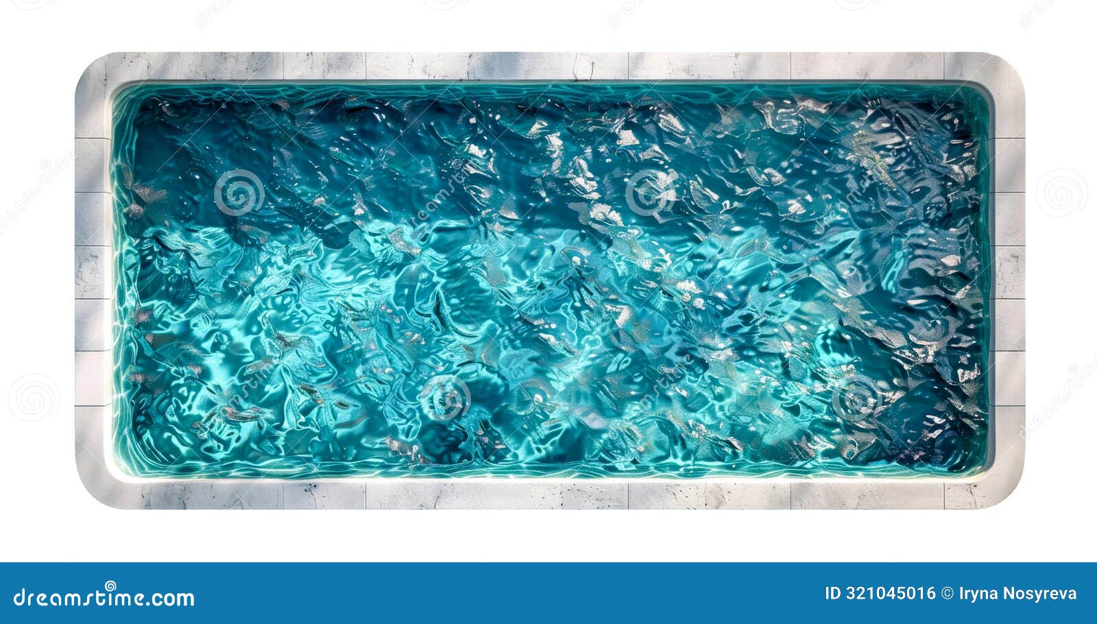 Swimming Rectangular Pool with Clear Blue Water. View from Above ...