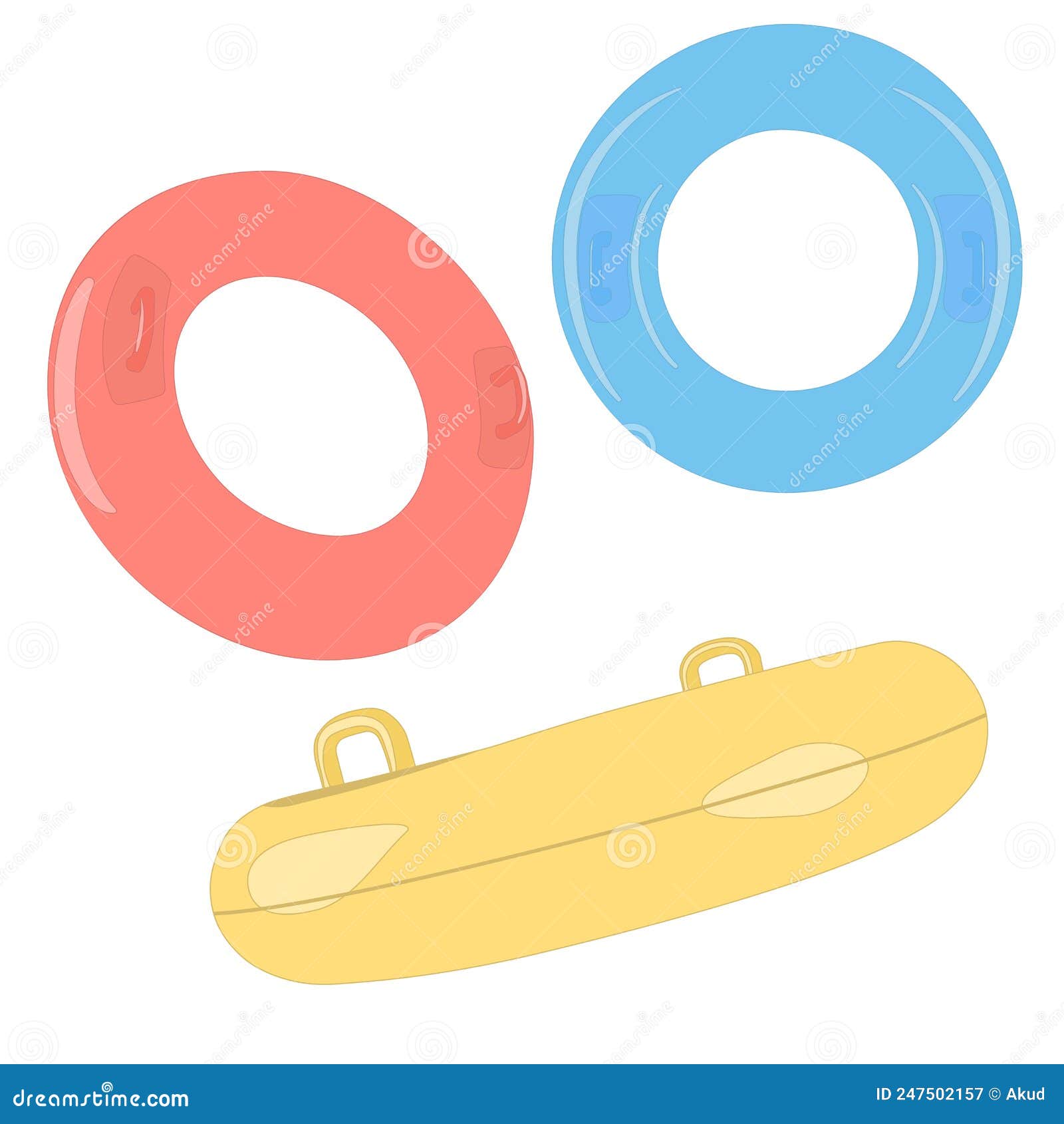 Swimming Ring Set. Vector Illustration Stock Vector - Illustration of ...