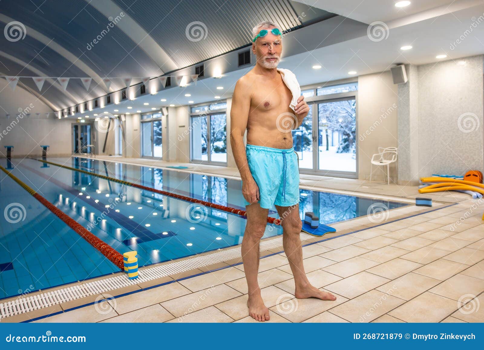 Senior Male Swimmer at the Swimming Pool Stock Image - Image of ...
