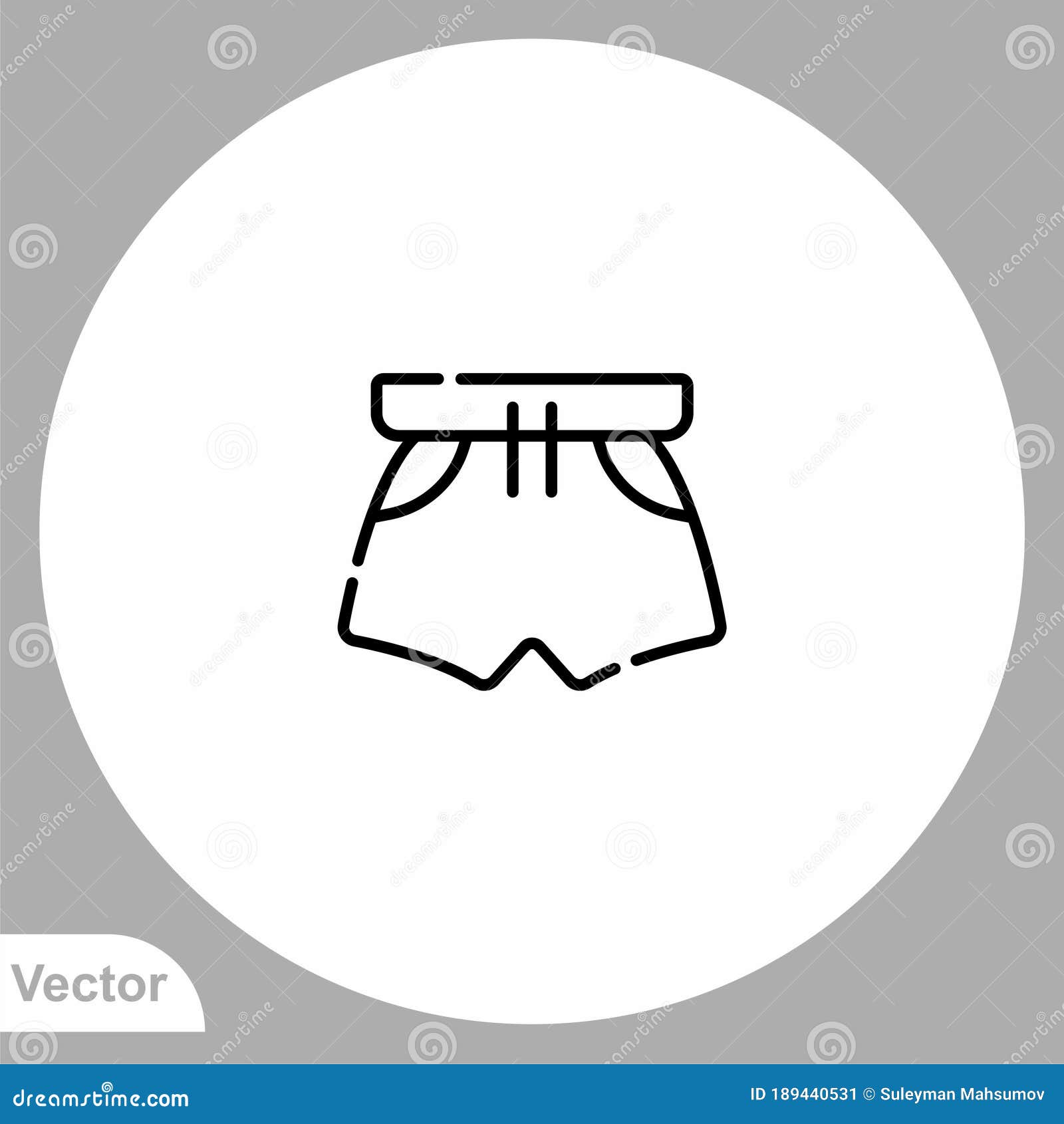 Swimming Short Vector Icon Sign Symbol Stock Vector - Illustration of ...