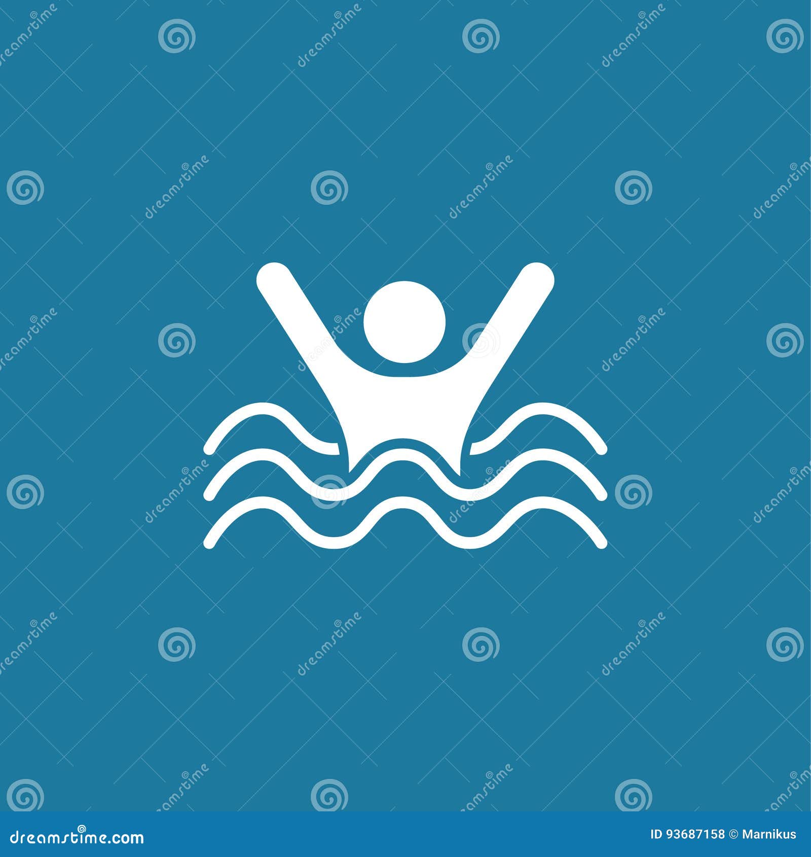 Swimming sign. Sea wave stock vector. Illustration of aqua - 93687158