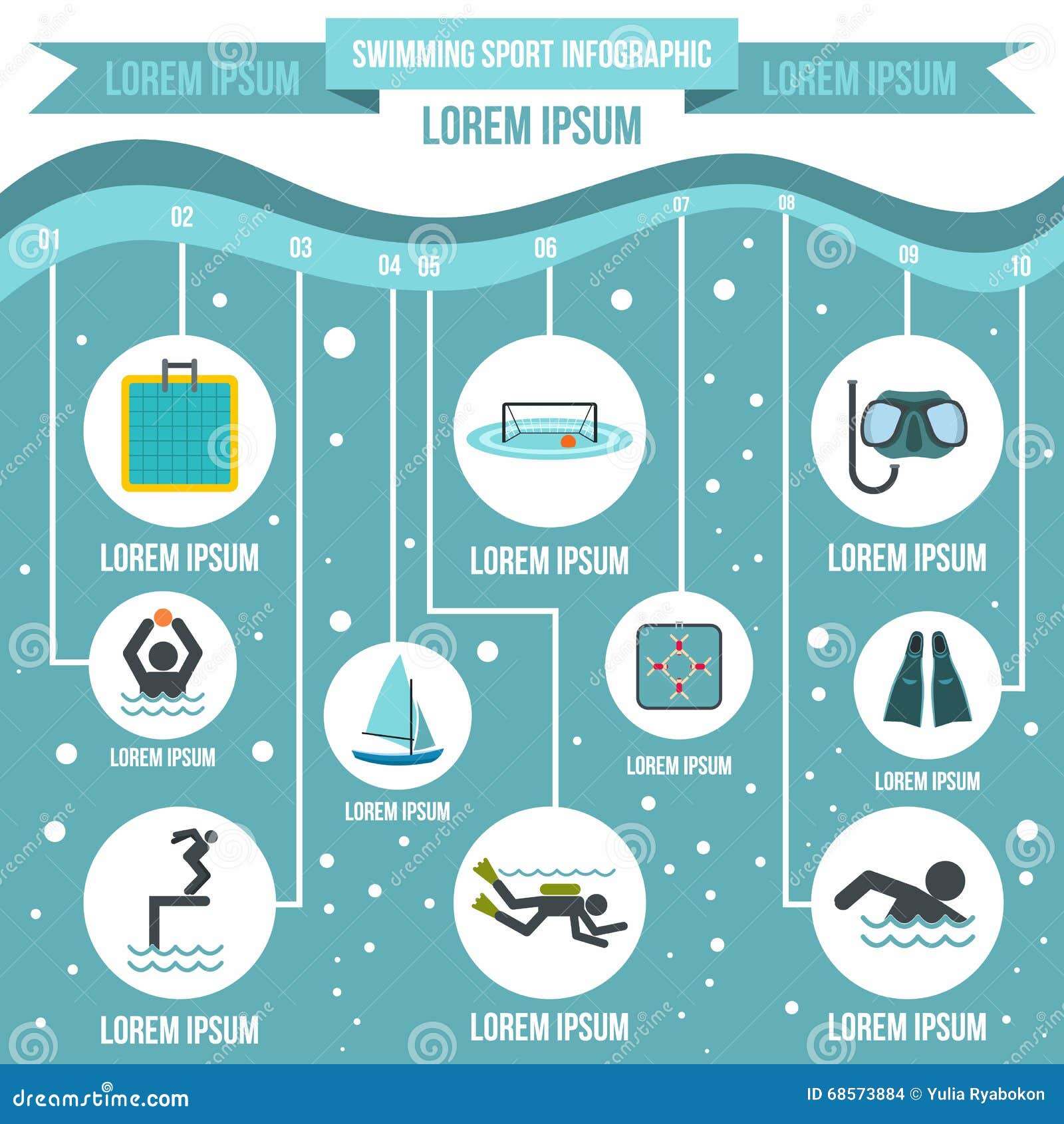 Swimming Infographic Elements. Set Of Swim Icons. Black, African ...