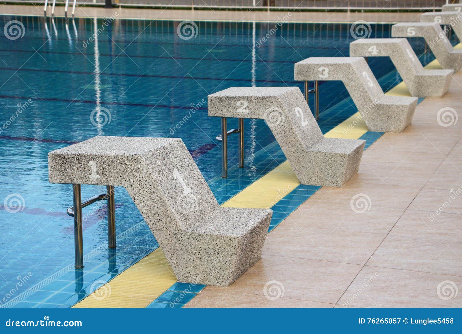 Swimming starting blocks stock image. Image of start - 76265057