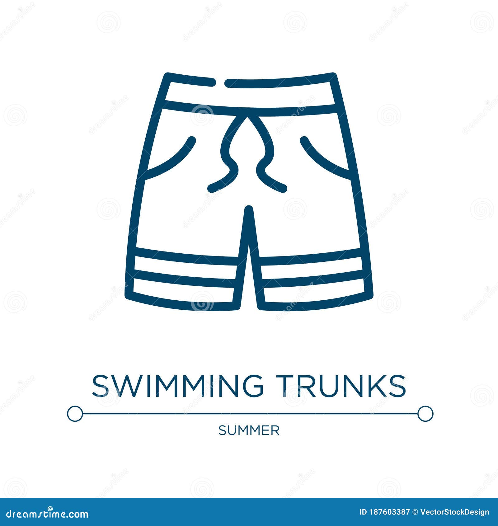 Swimming Trunks Icon. Linear Vector Illustration from Summer Collection ...