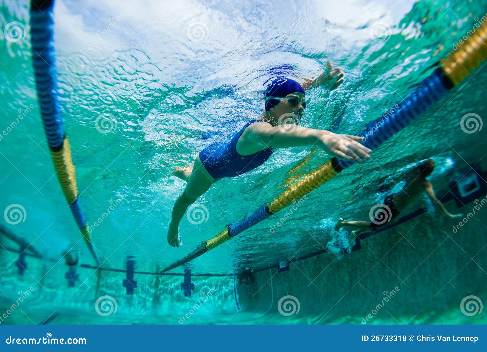 Swimming Underwater Girl Training Stock Photo - Image of training ...