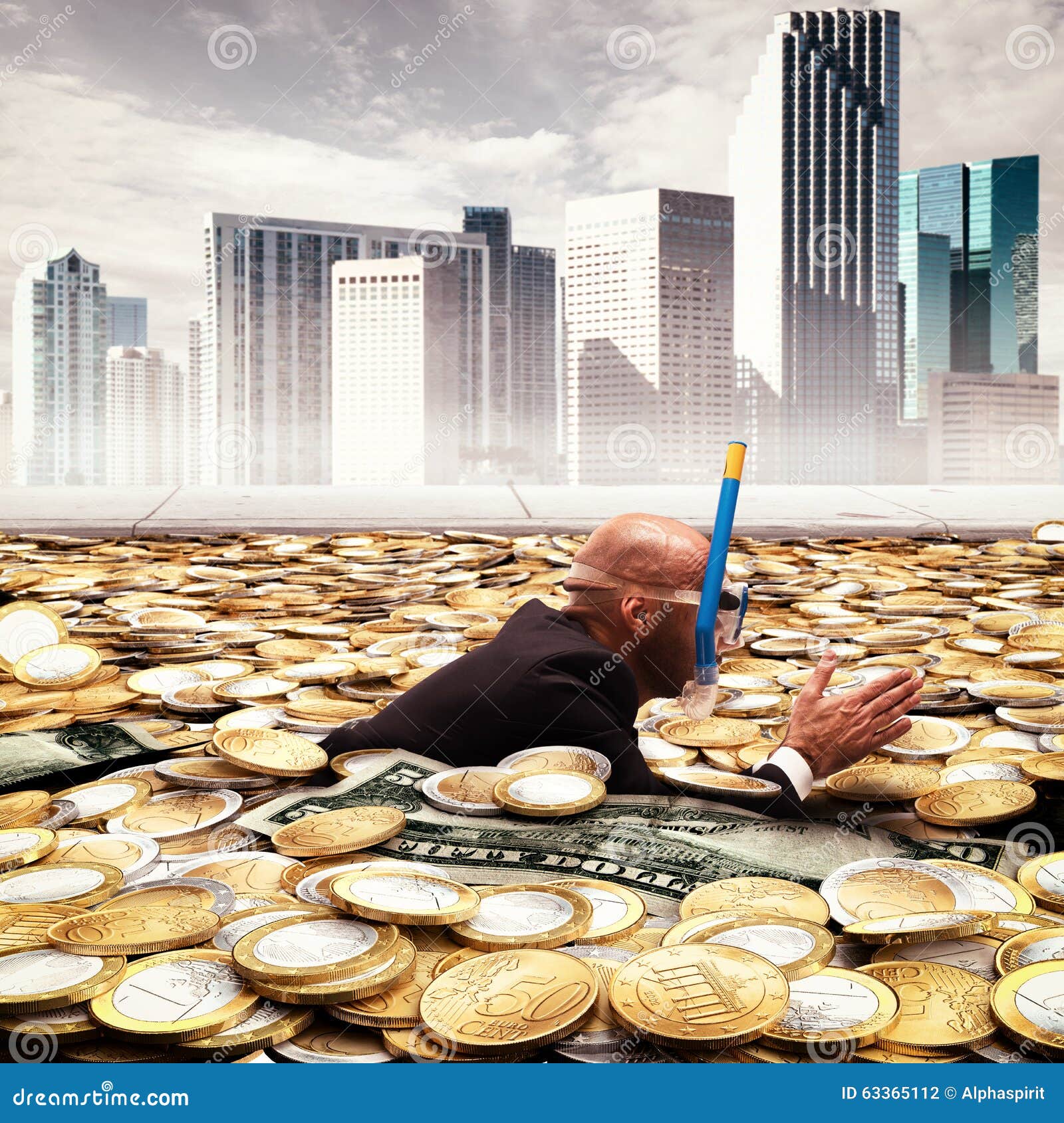 Swimming in wealth stock photo. Image of leisure, desire - 63365112