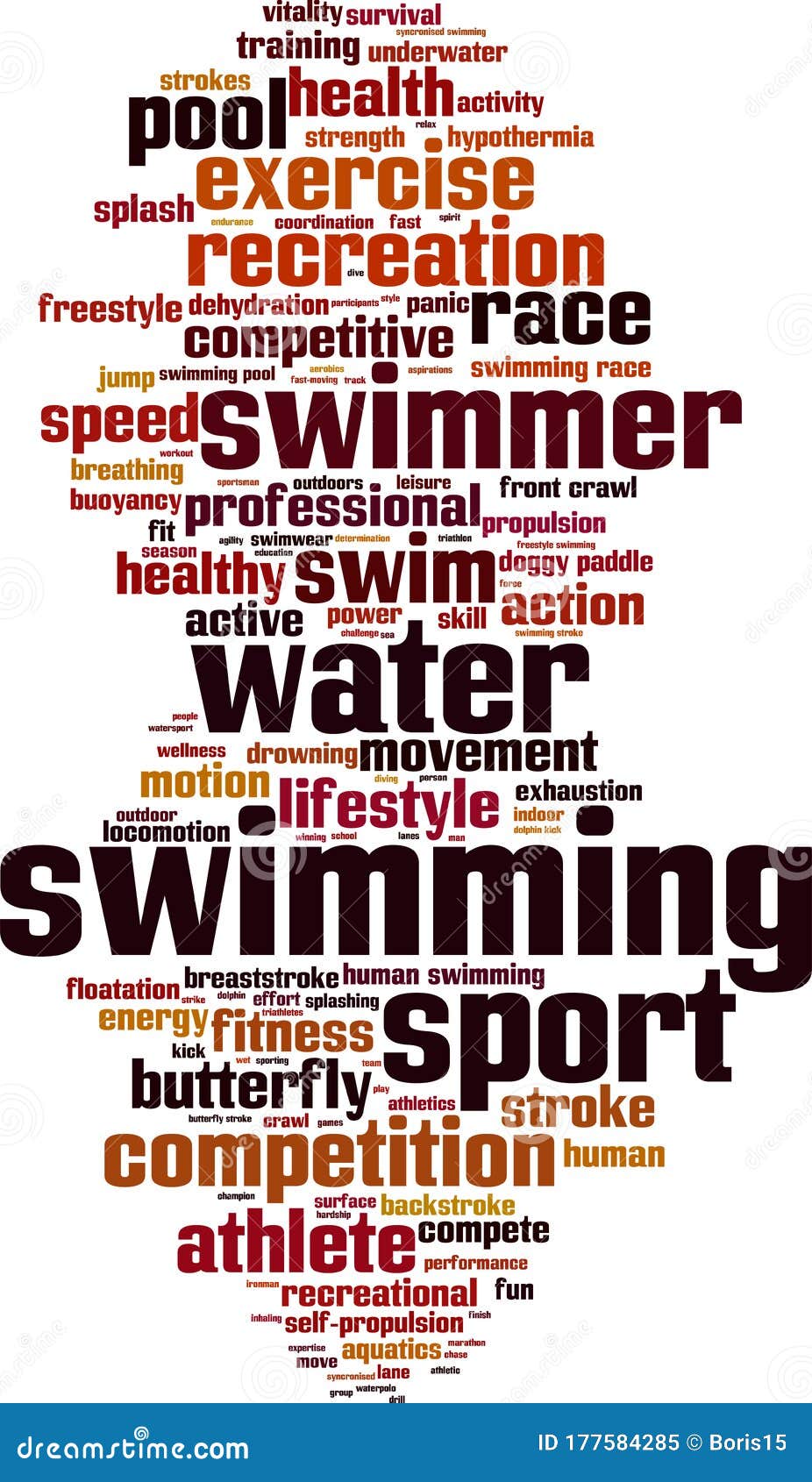 Swimming word cloud stock vector. Illustration of pool - 177584285