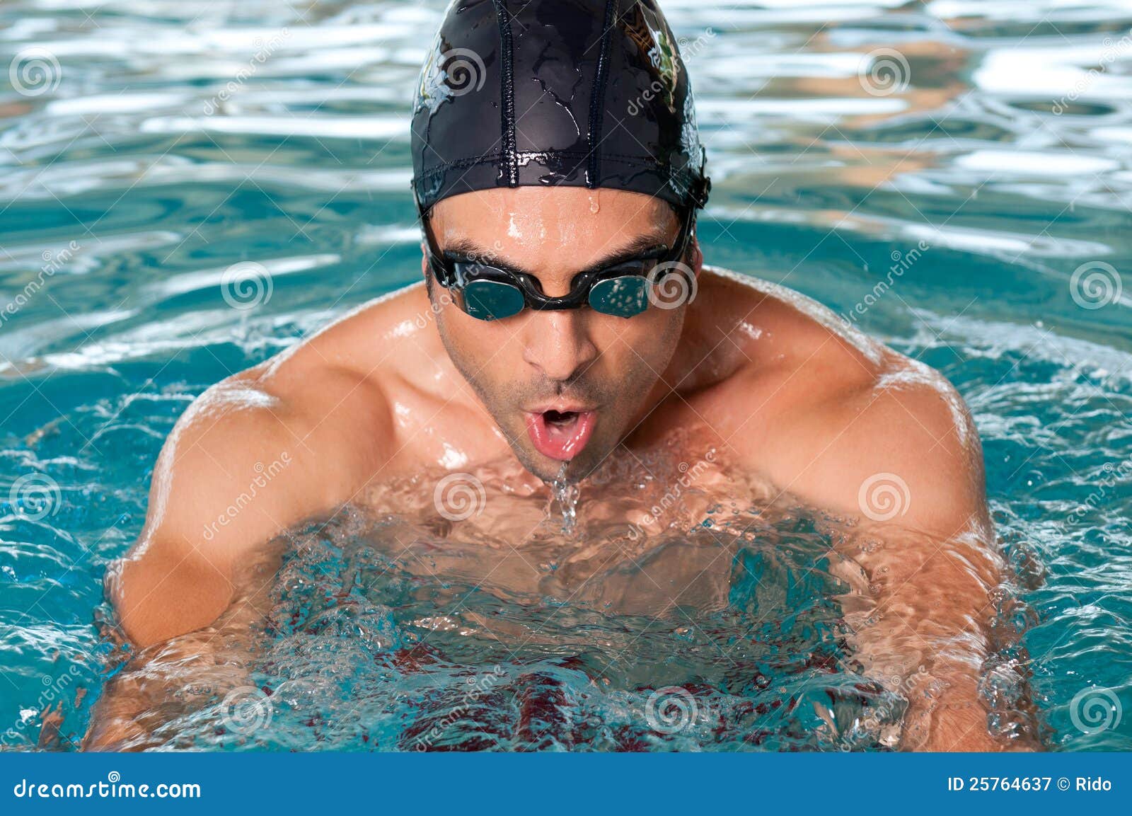 Swimming young man stock image. Image of lifestyle, caucasian - 25764637