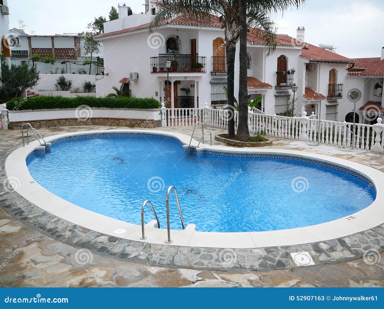 Swimmingpool in Residential Complex Stock Image - Image of inviting ...