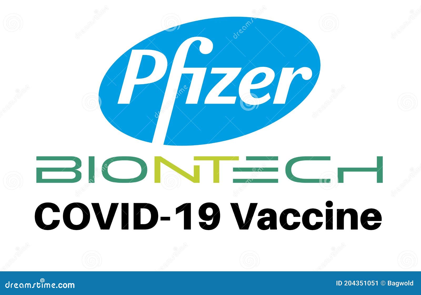 Pfizer BioNTech Vaccine Approved for Use on a White Background ...