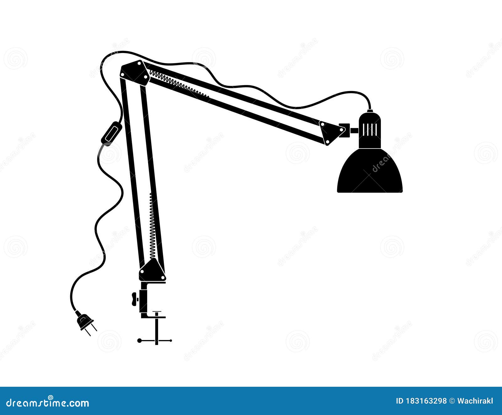Swing Arm Clamp Table Lamp Light Stock Vector - Illustration of diesel ...