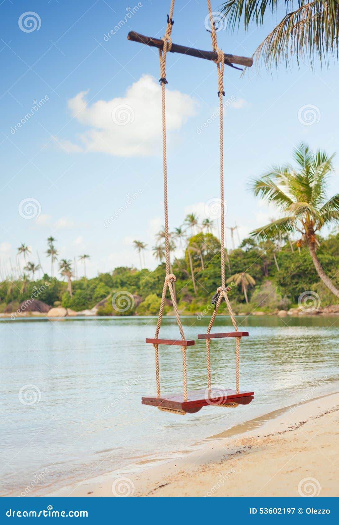 Swing on the beach stock image. Image of calm, sunlight - 53602197