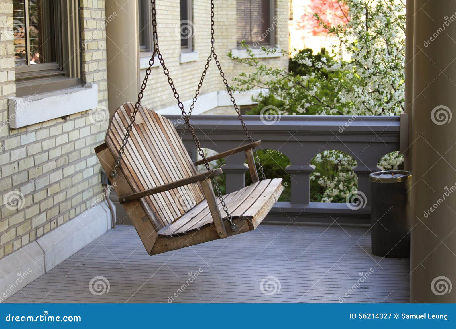A Swing Bench on a Veranda stock image. Image of shade - 56214327