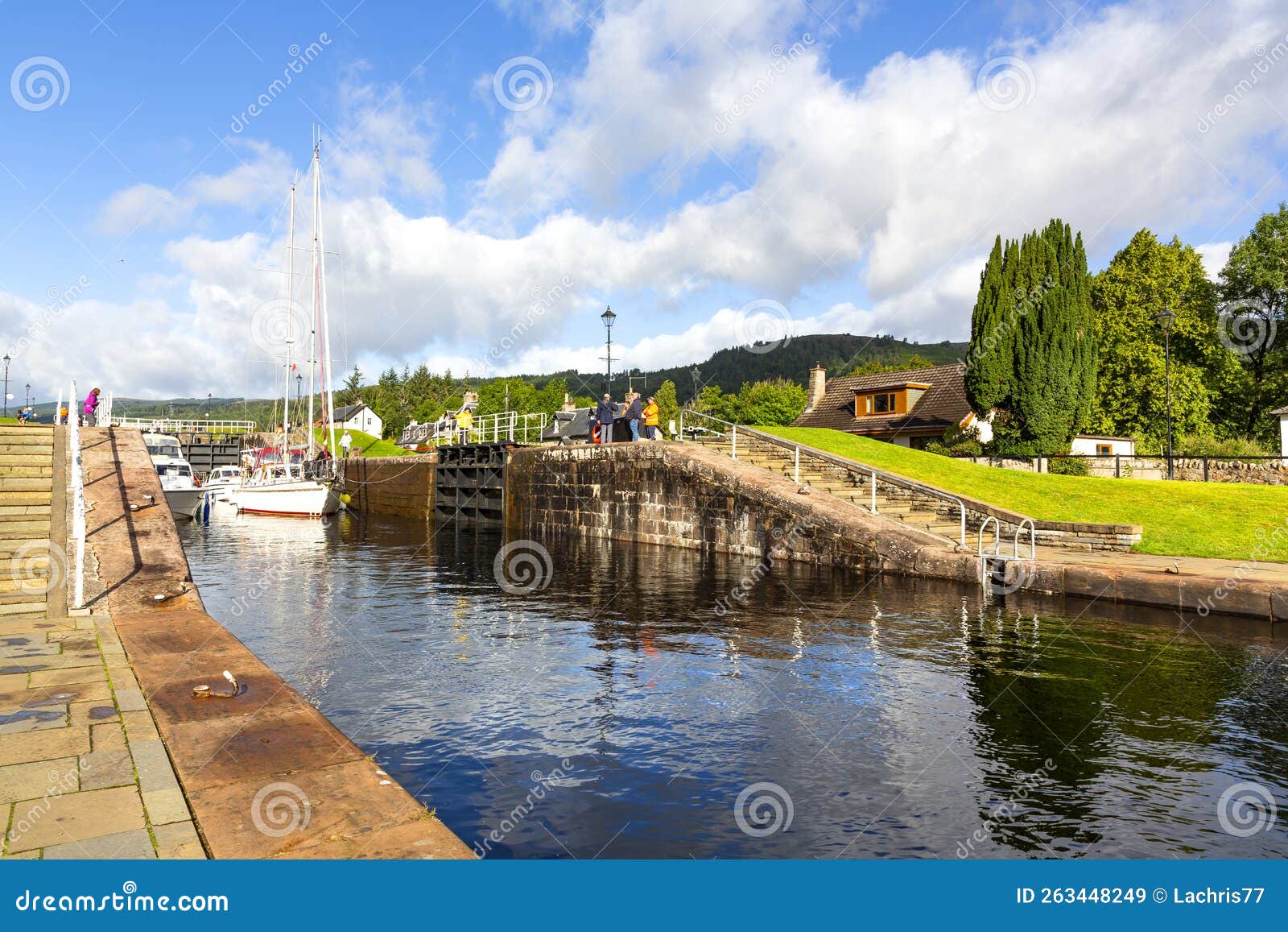 Swing Bridge and Locks in Fort Augustus Editorial Stock Image - Image ...