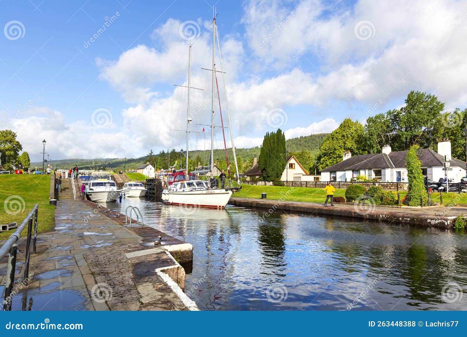 Swing Bridge and Locks in Fort Augustus Editorial Stock Photo - Image ...