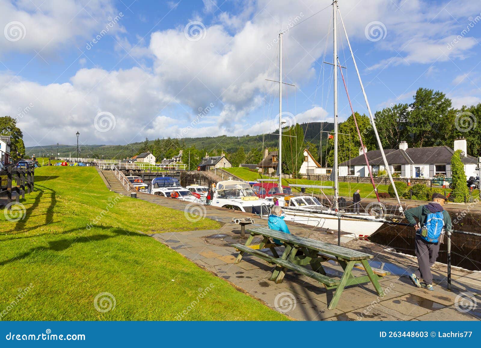 Swing Bridge and Locks in Fort Augustus Editorial Stock Photo - Image ...
