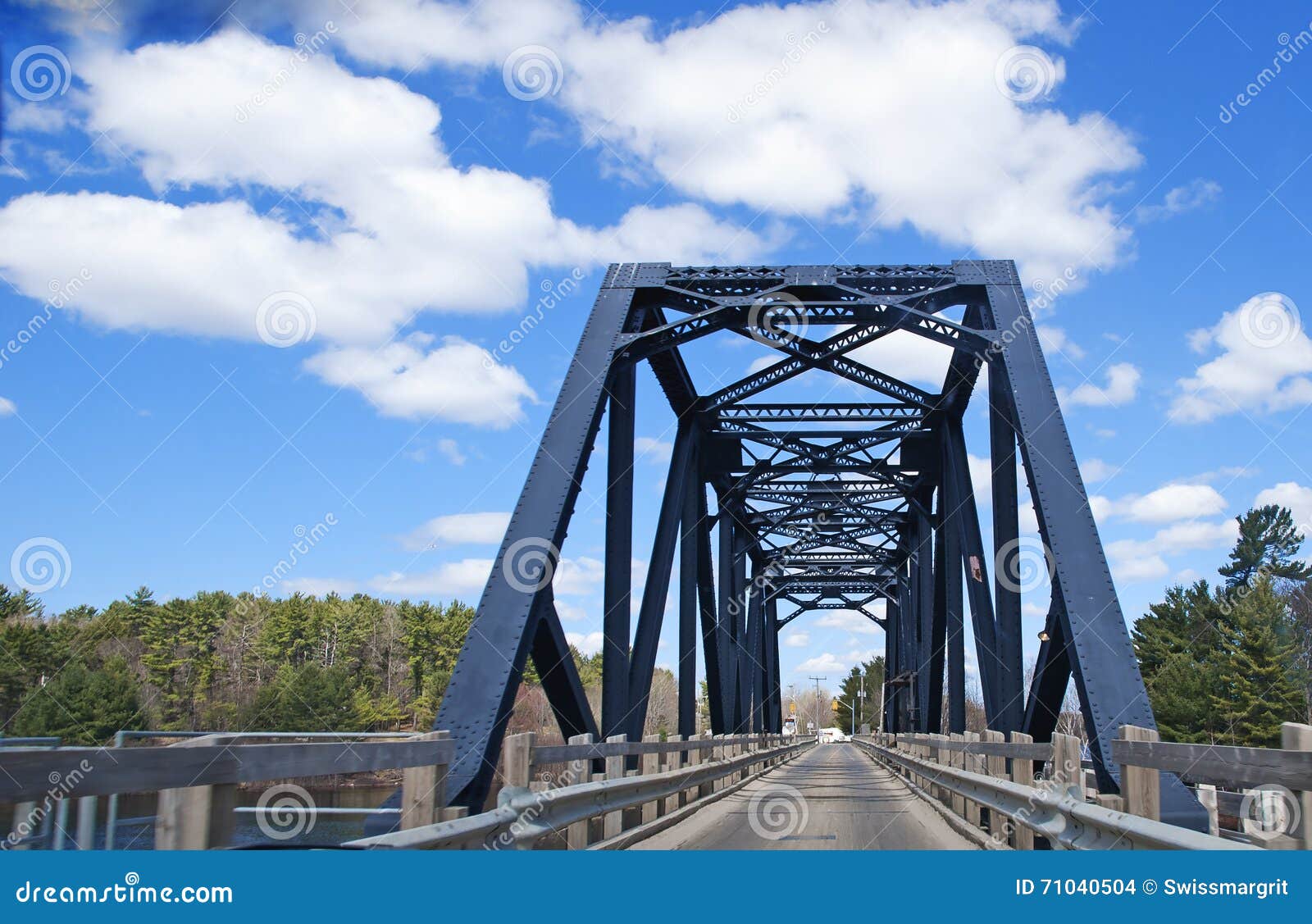 Swing Bridge in Parry Sound Stock Photo - Image of traffic ...